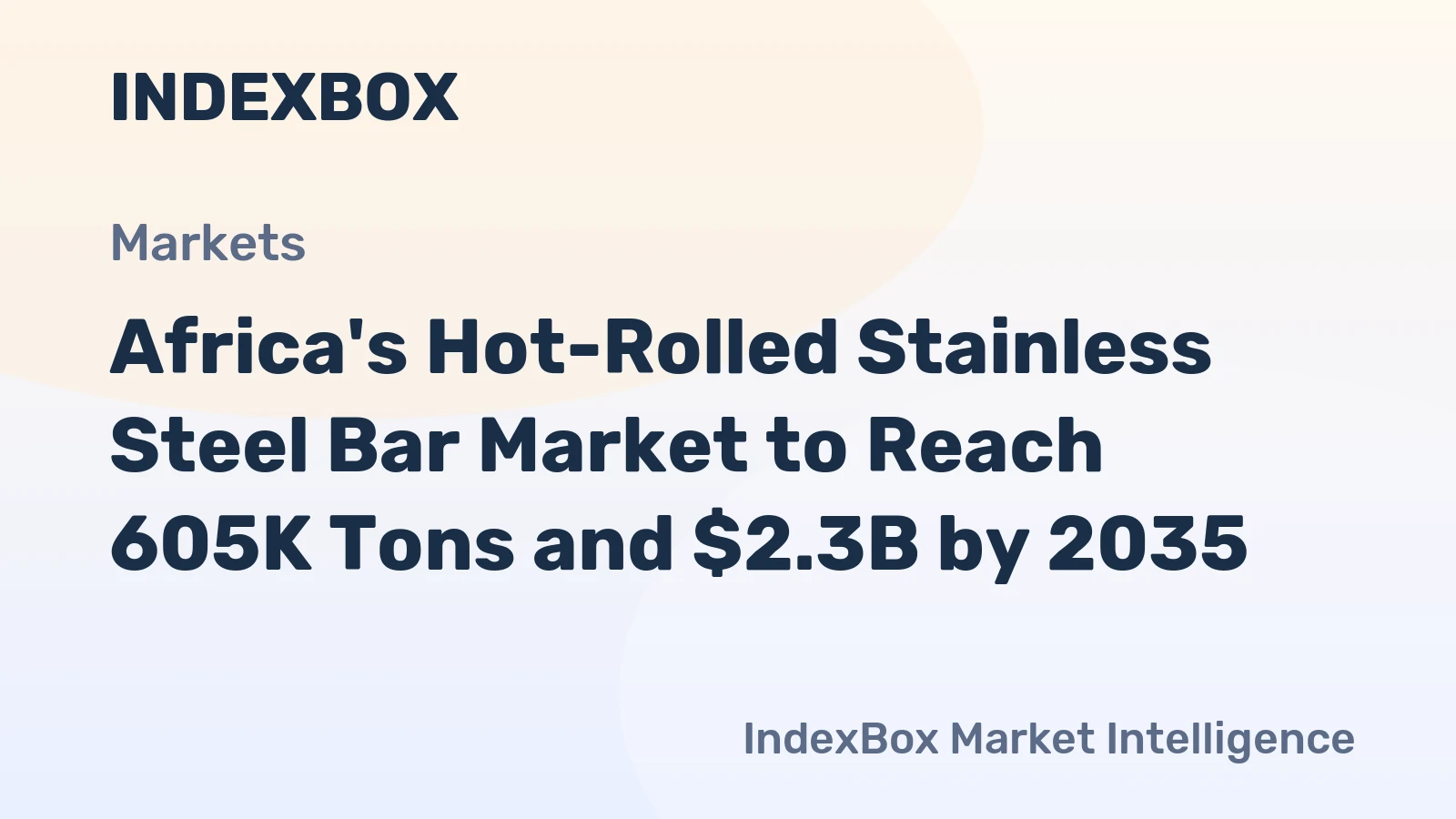 Africa's Hot-Rolled Stainless Steel Bar Market to Reach 605K Tons and $2.3B by 2035
