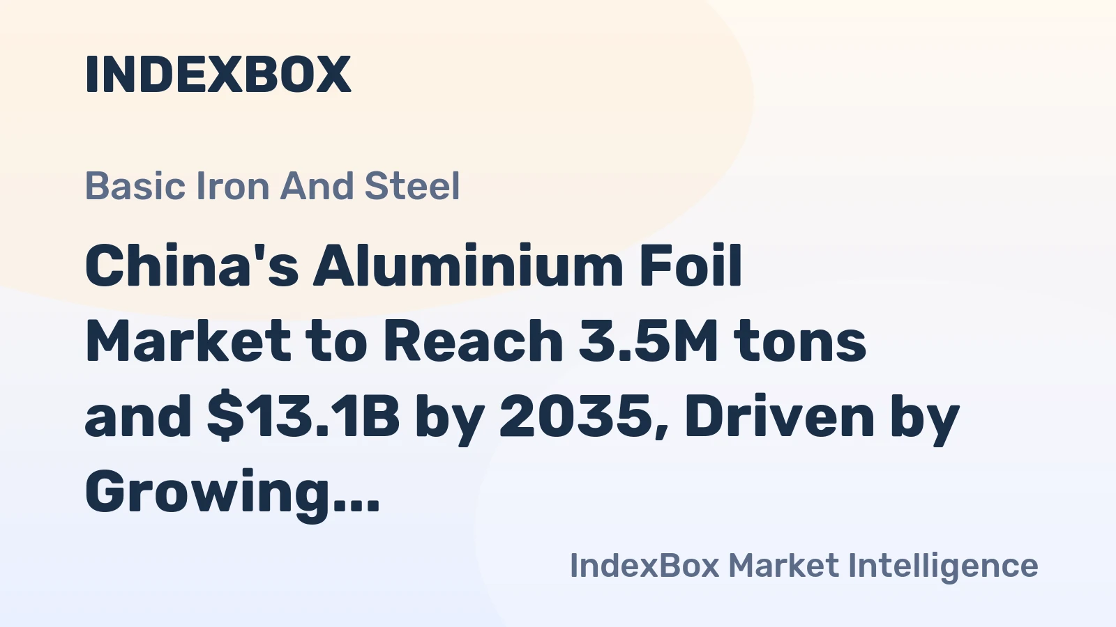 China's Aluminium Foil Market to Reach 3.5M tons and $13.1B by 2035, Driven by Growing Demand