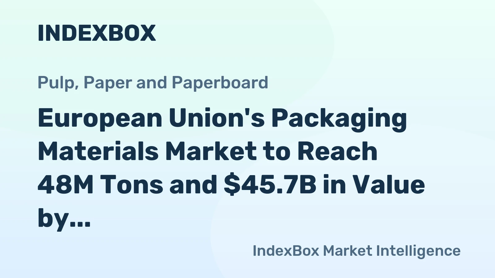 European Union's Packaging Materials Market to Reach 48M Tons and $45.7B in Value by 2035