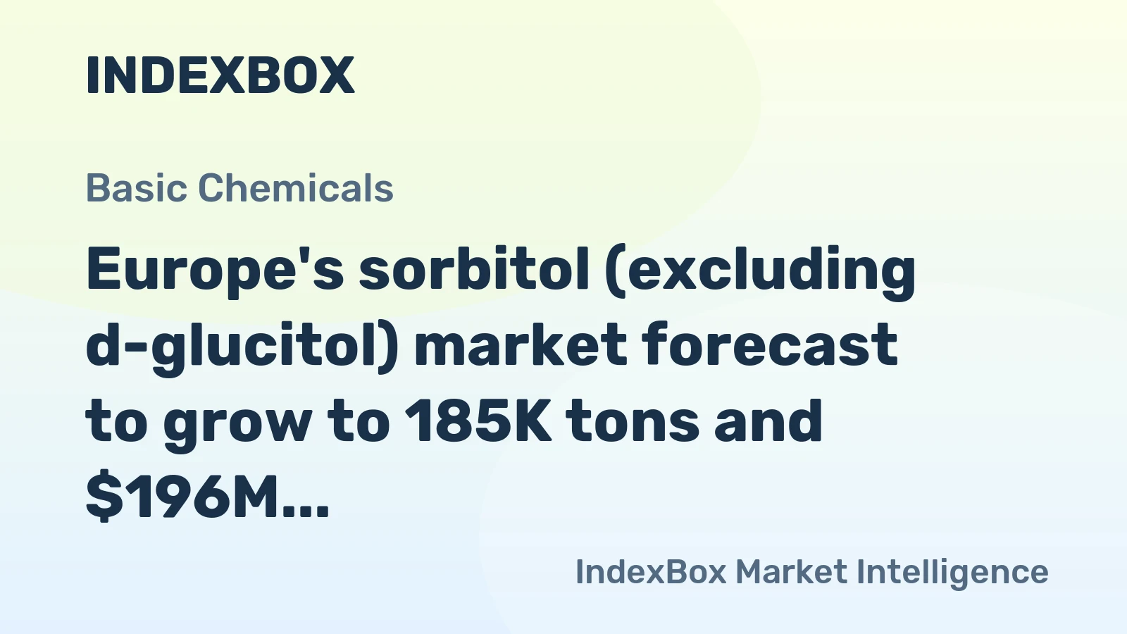 Europe's sorbitol (excluding d-glucitol) market forecast to grow to 185K tons and $196M by 2035, continuing its upward trend.