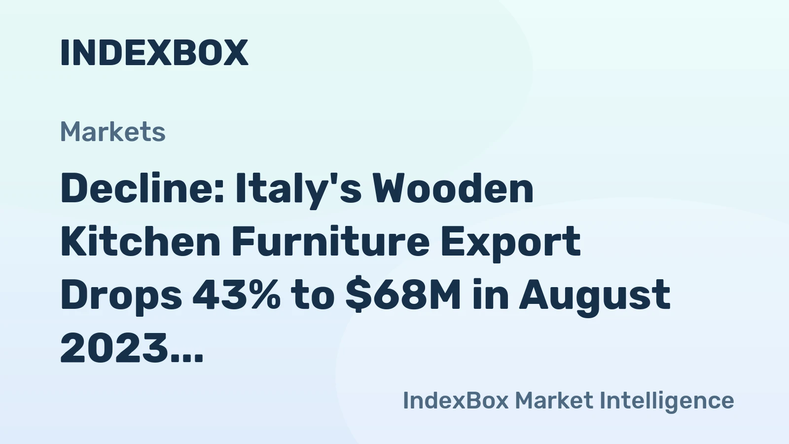 Decline: Italy's Wooden Kitchen Furniture Export Drops 43% to $68M in August 2023