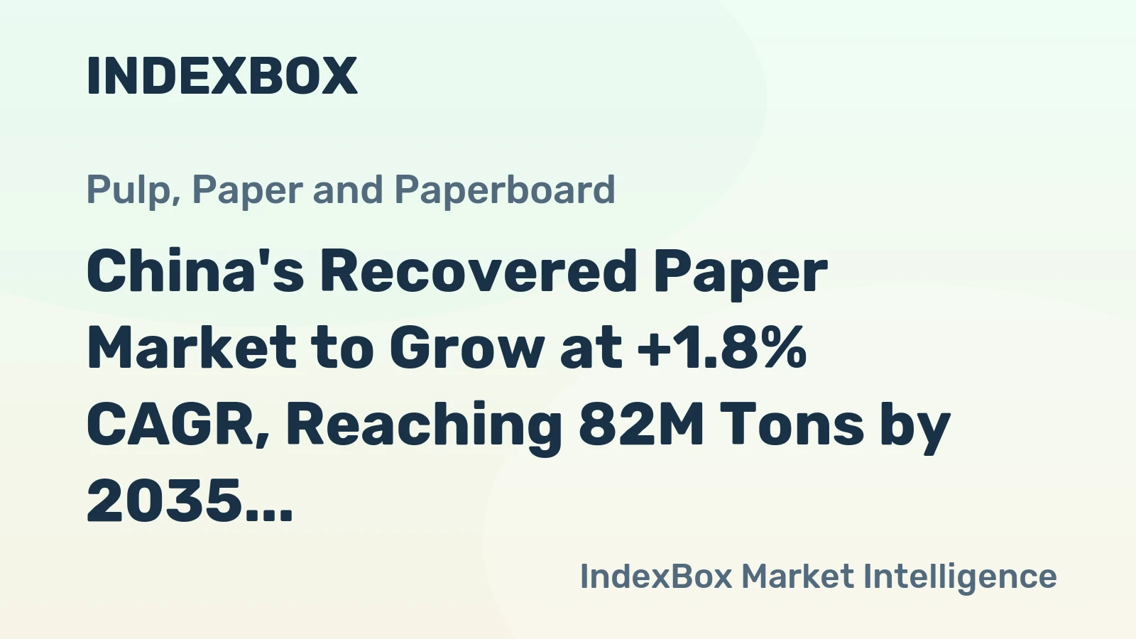 China's Recovered Paper Market to Grow at +1.8% CAGR, Reaching 82M Tons by 2035