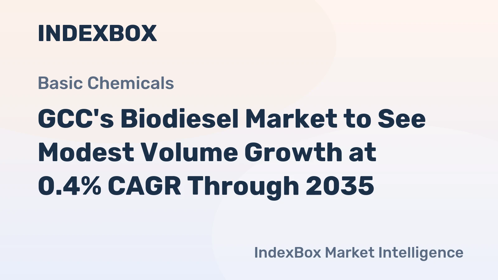 GCC's Biodiesel Market to See Modest Volume Growth at 0.4% CAGR Through 2035