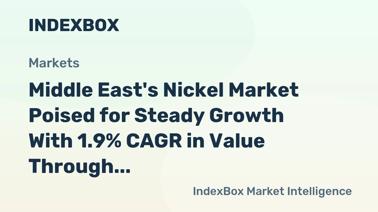 Middle East's Nickel Market Poised for Steady Growth With 1.9% CAGR in Value Through 2035