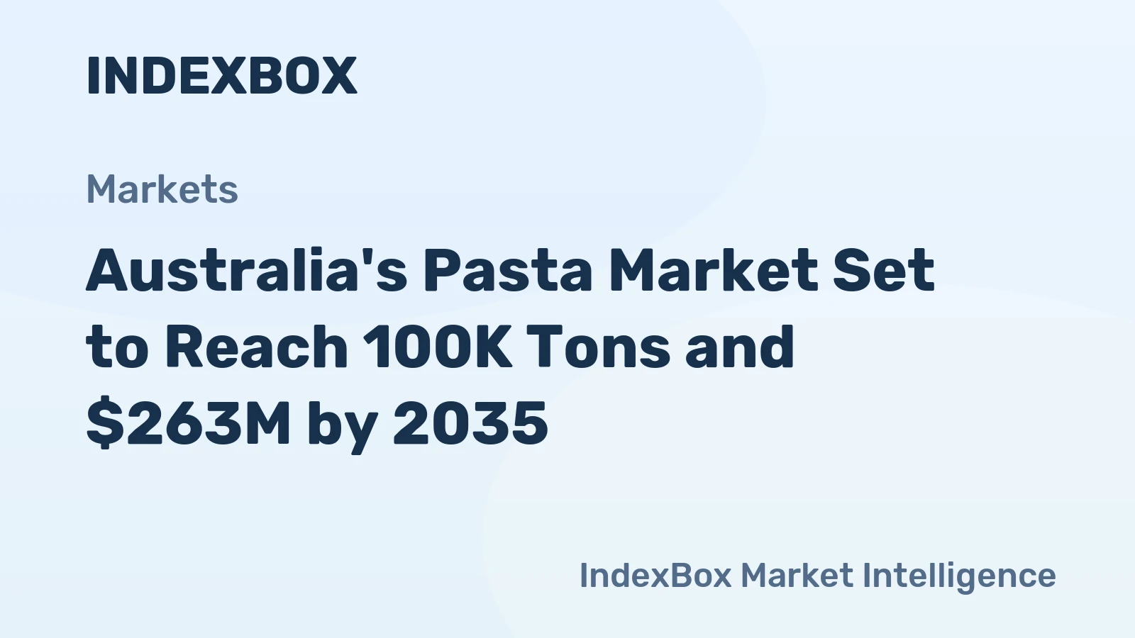 Australia's Pasta Market Set to Reach 100K Tons and $263M by 2035