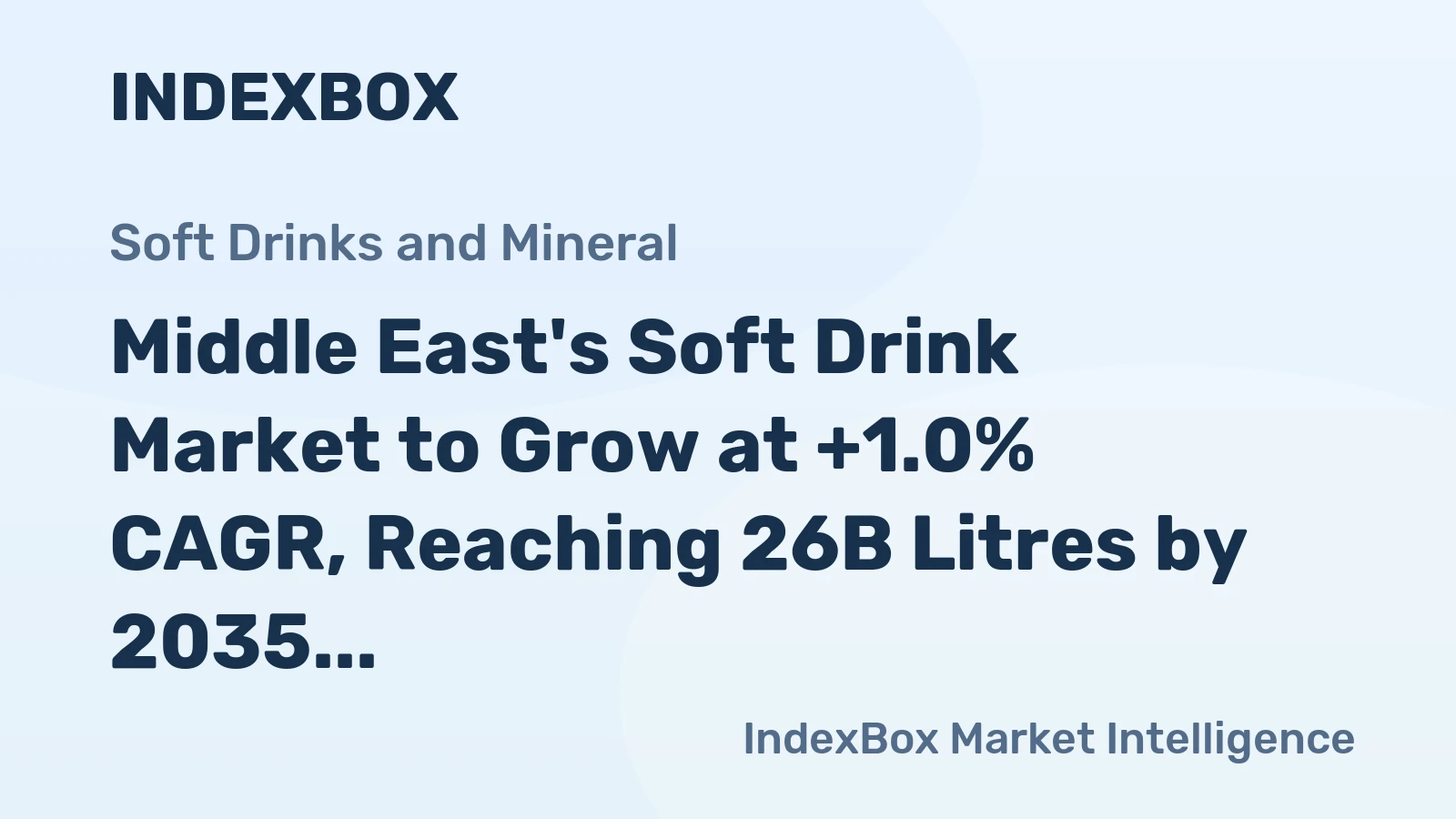 Middle East's Soft Drink Market to Grow at +1.0% CAGR, Reaching 26B Litres by 2035