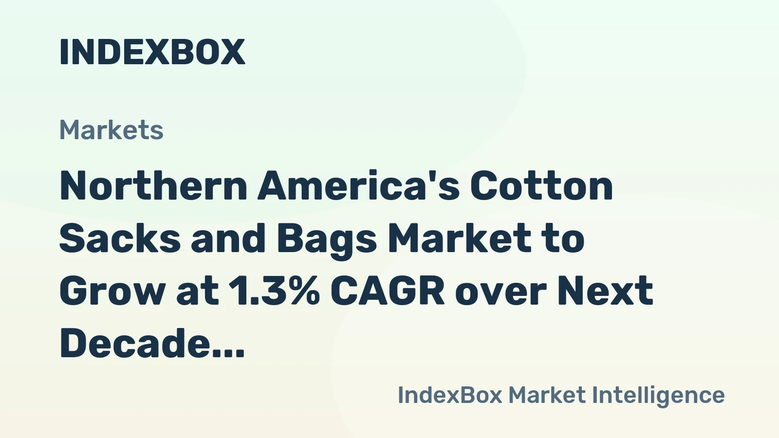 Northern America's Cotton Sacks and Bags Market to Grow at 1.3% CAGR over Next Decade