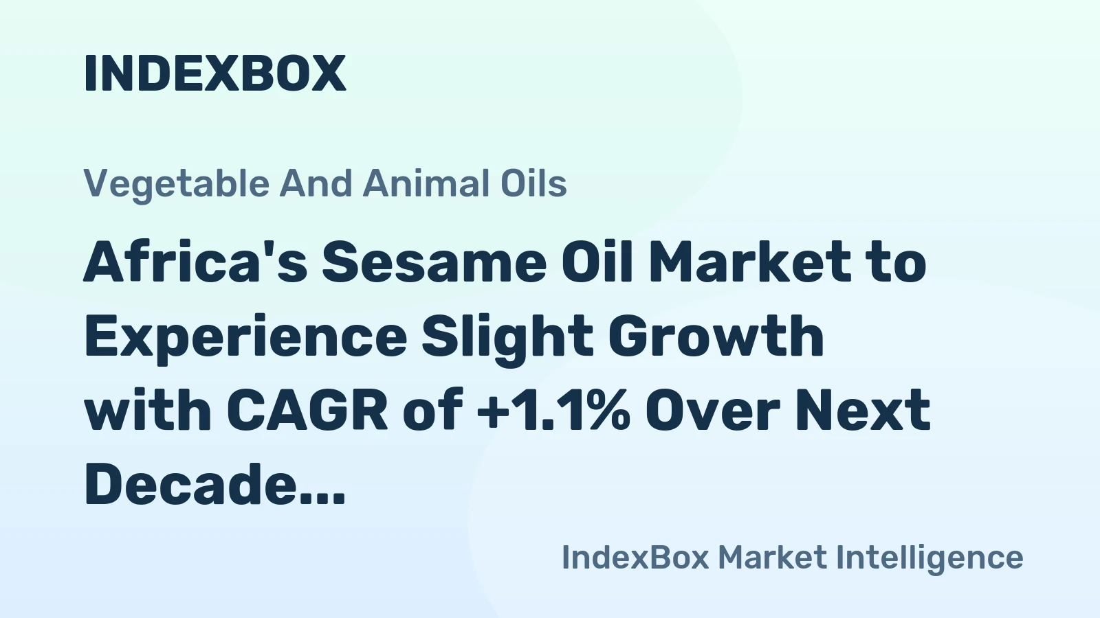 Africa's Sesame Oil Market to Experience Slight Growth with CAGR of +1.1% Over Next Decade