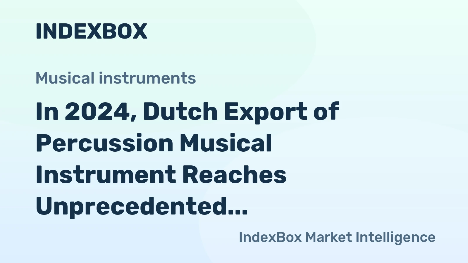 In 2024, Dutch Export of Percussion Musical Instrument Reaches Unprecedented $57M