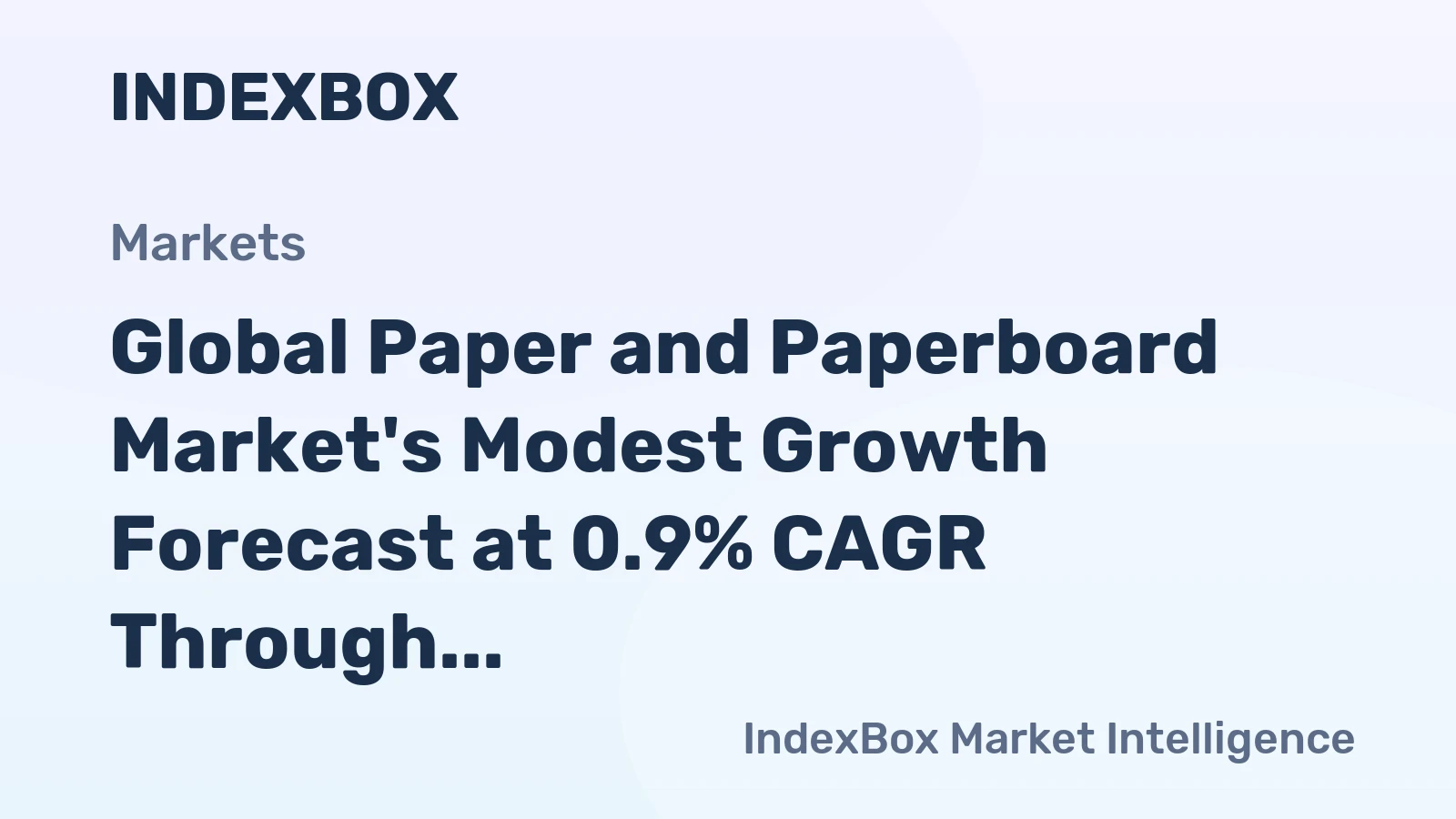 Global Paper and Paperboard Market's Modest Growth Forecast at 0.9% CAGR Through 2035