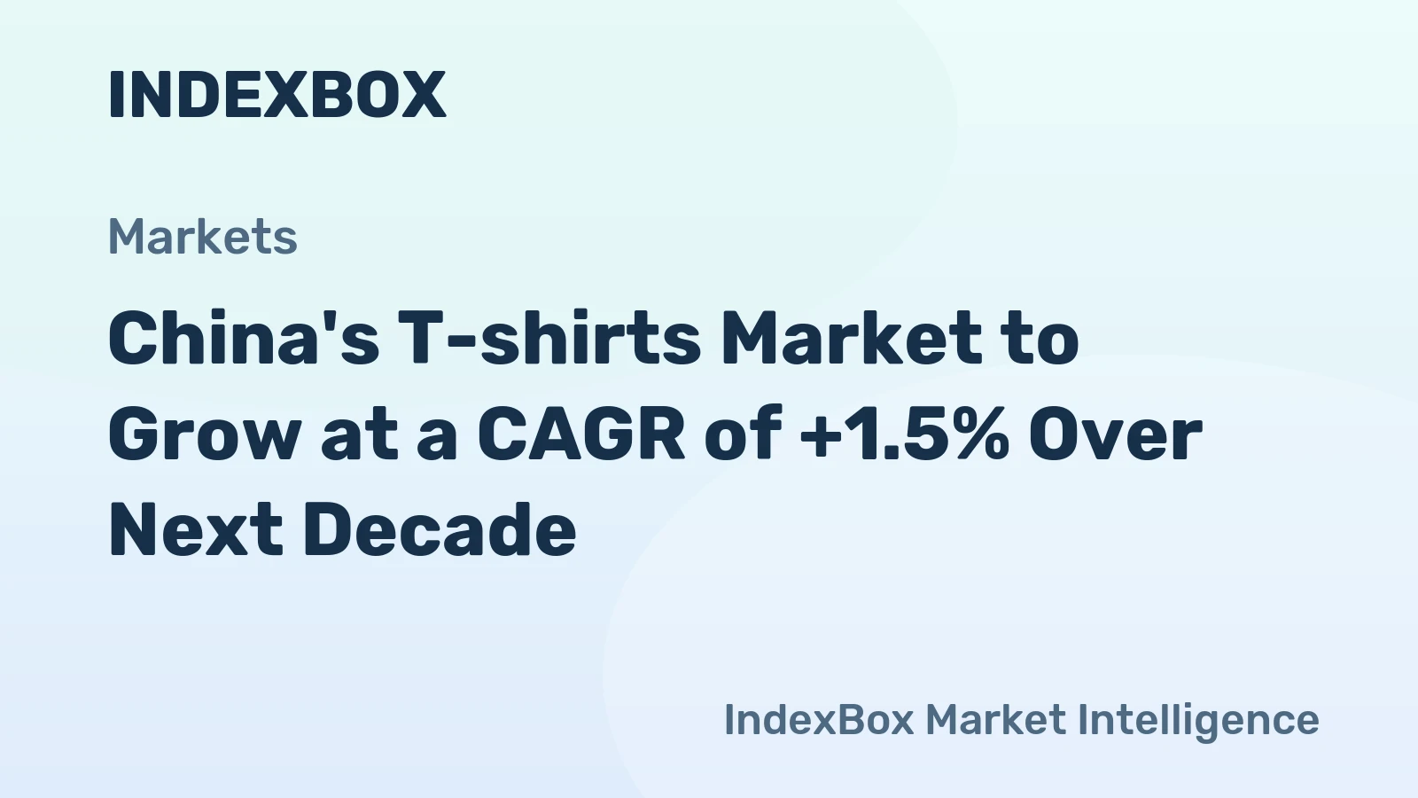 China's T-shirts Market to Grow at a CAGR of +1.5% Over Next Decade