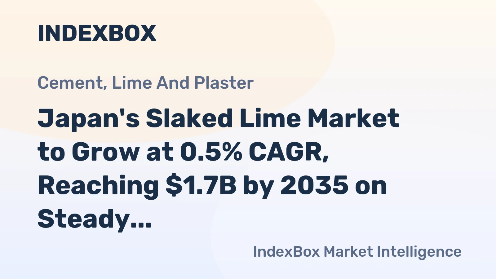 Japan's Slaked Lime Market to Grow at 0.5% CAGR, Reaching $1.7B by 2035 on Steady Demand.