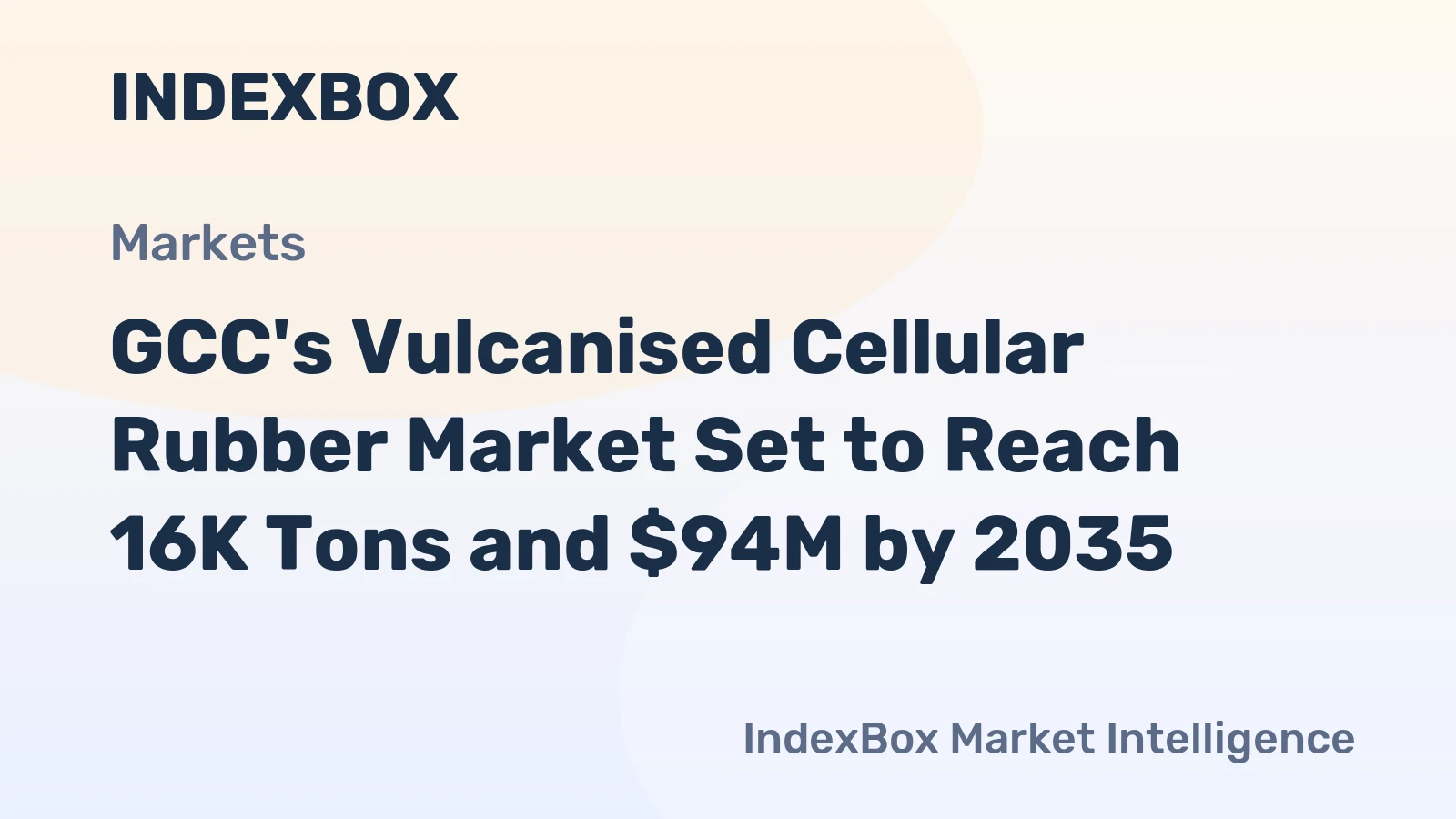 GCC's Vulcanised Cellular Rubber Market Set to Reach 16K Tons and $94M by 2035