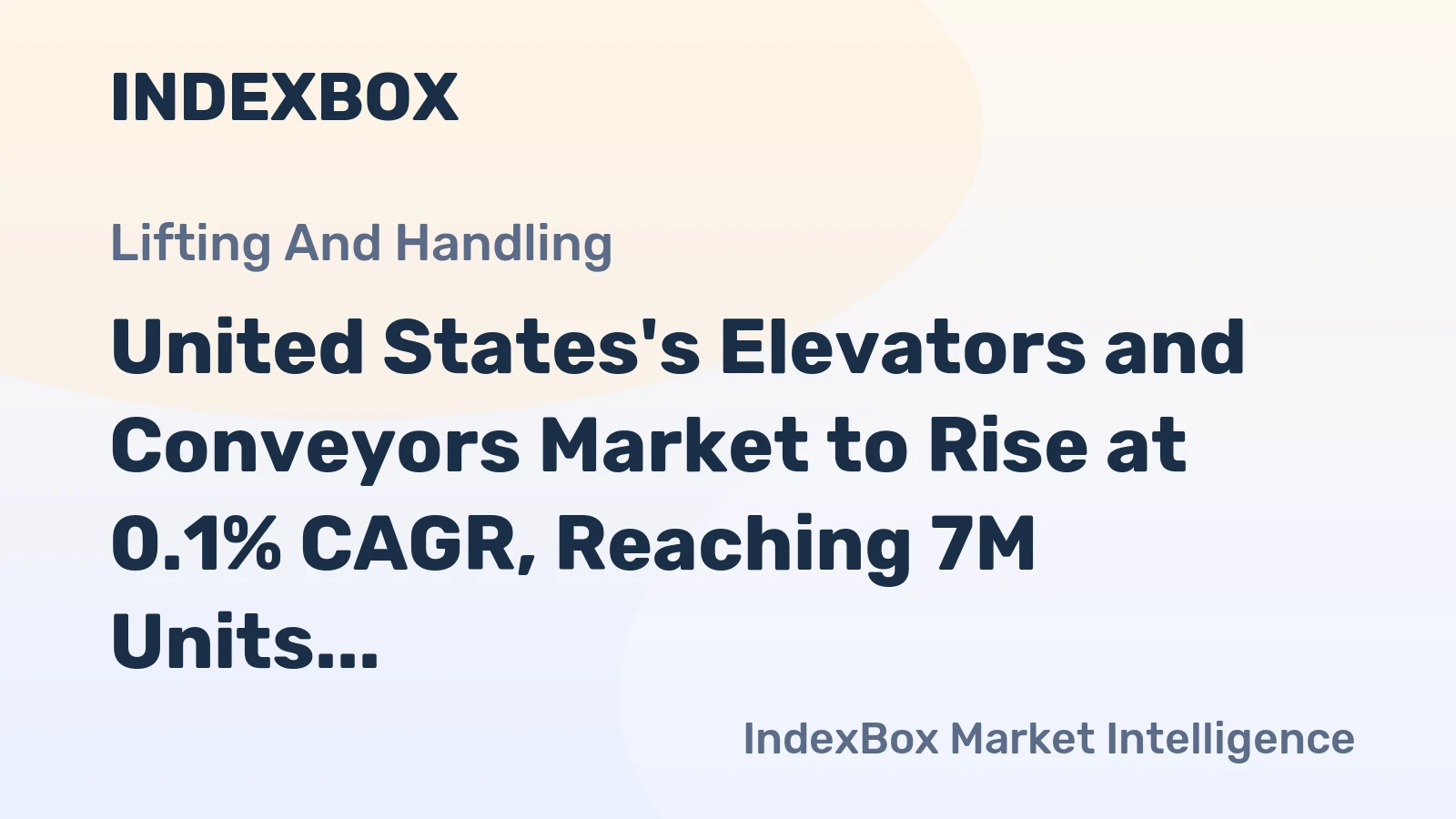United States's Elevators and Conveyors Market to Rise at 0.1% CAGR, Reaching 7M Units by 2035