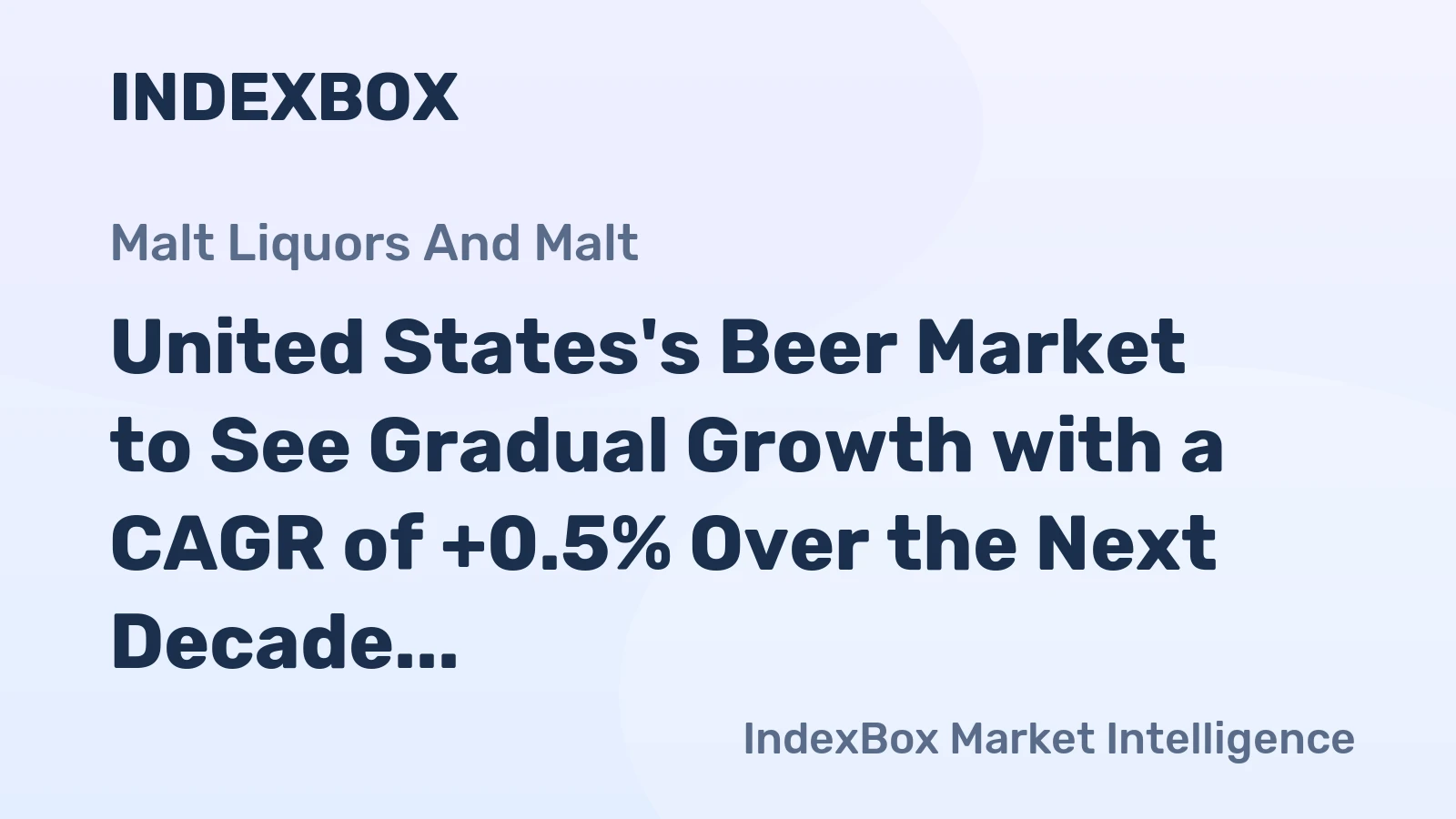 United States's Beer Market to See Gradual Growth with a CAGR of +0.5% Over the Next Decade