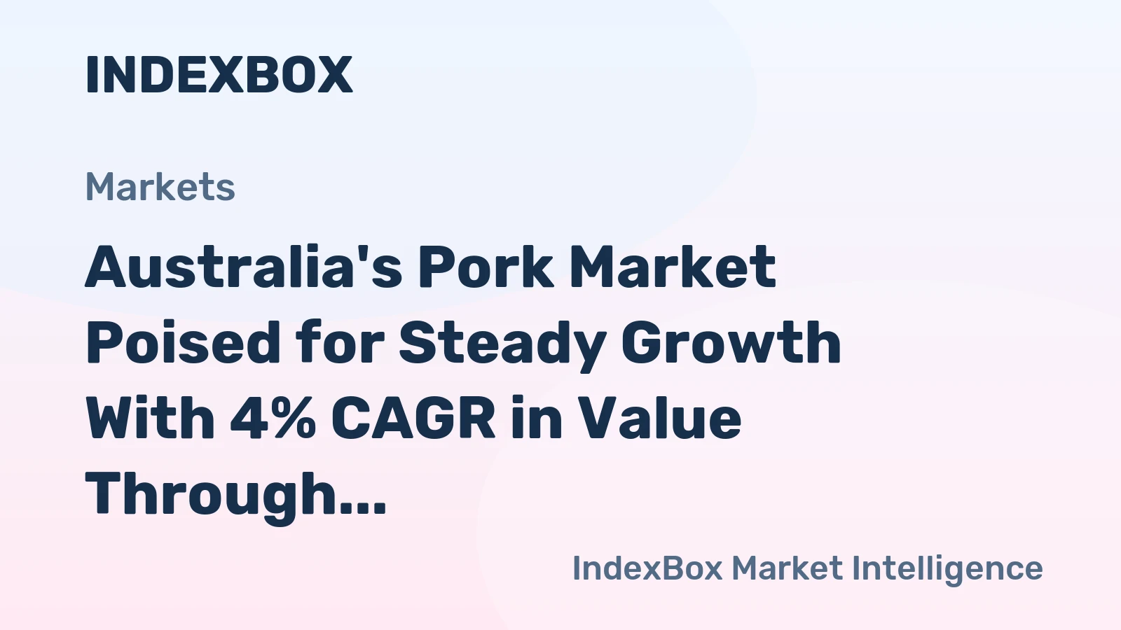 Australia's Pork Market Poised for Steady Growth With 4% CAGR in Value Through 2035