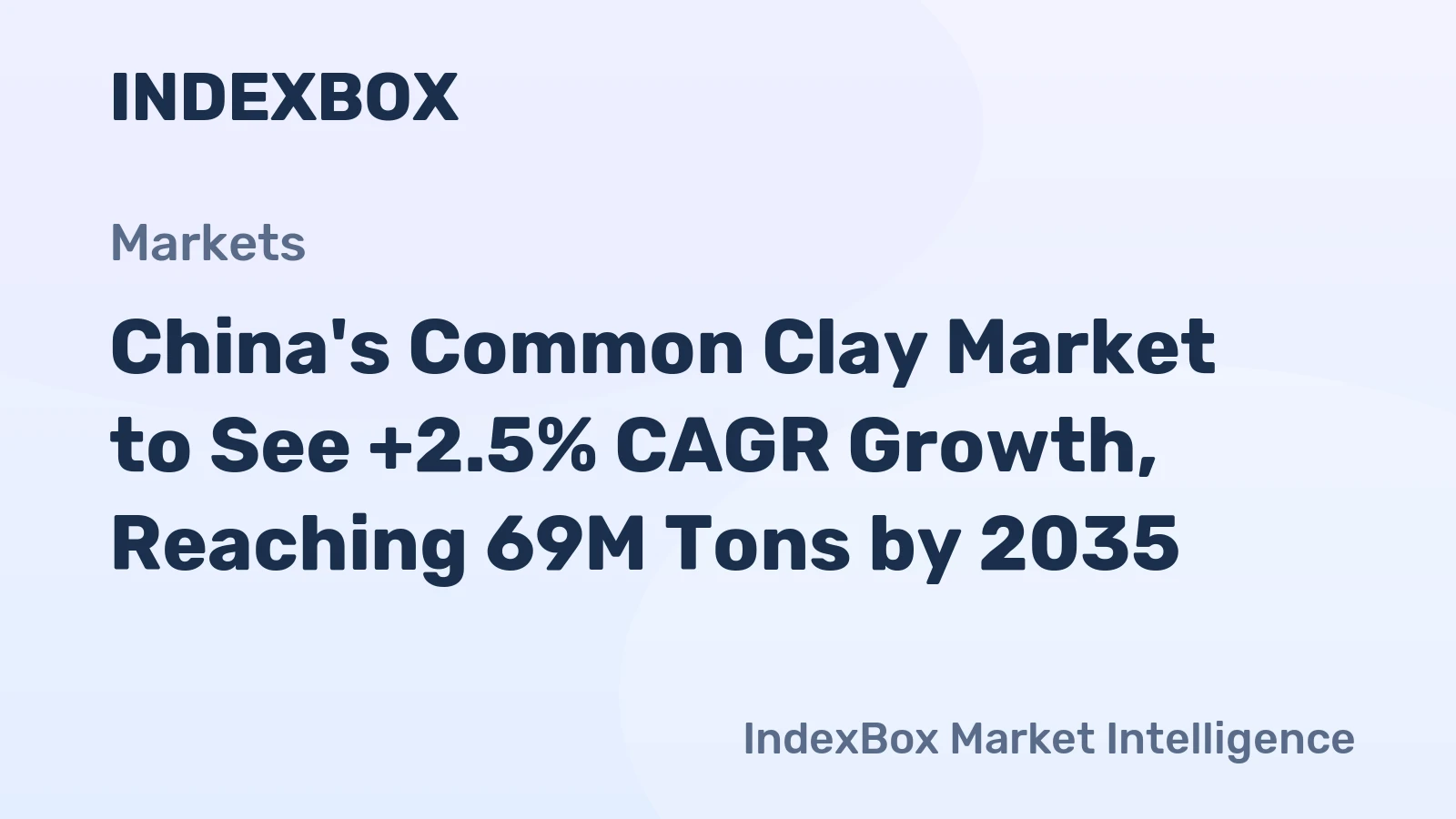 China's Common Clay Market to See +2.5% CAGR Growth, Reaching 69M Tons by 2035