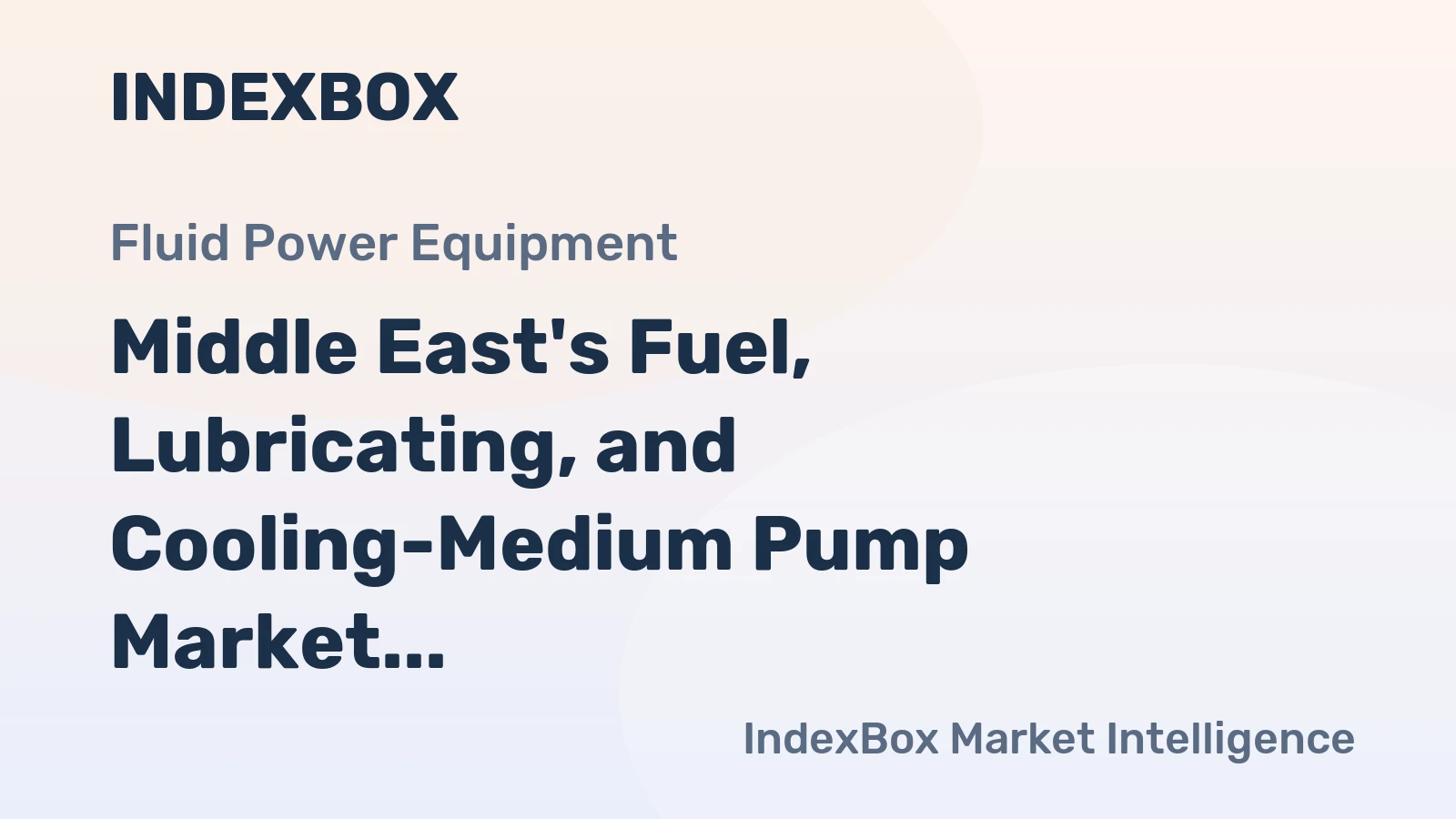 Middle East's Fuel, Lubricating, and Cooling-Medium Pump Market to See Slight Growth with +0.5% CAGR Through 2035