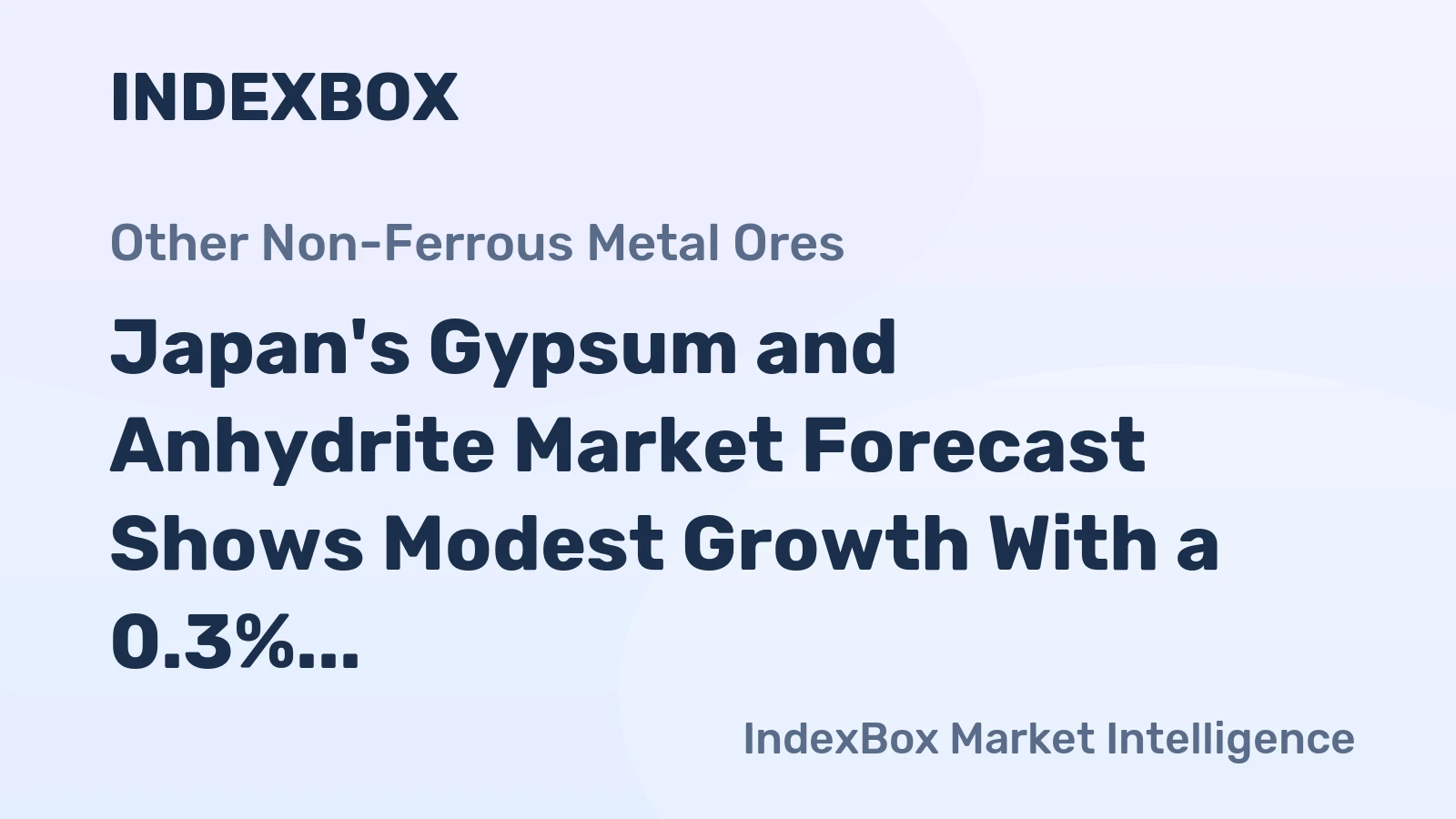 Japan's Gypsum and Anhydrite Market Forecast Shows Modest Growth With a 0.3% Volume CAGR Through 2035