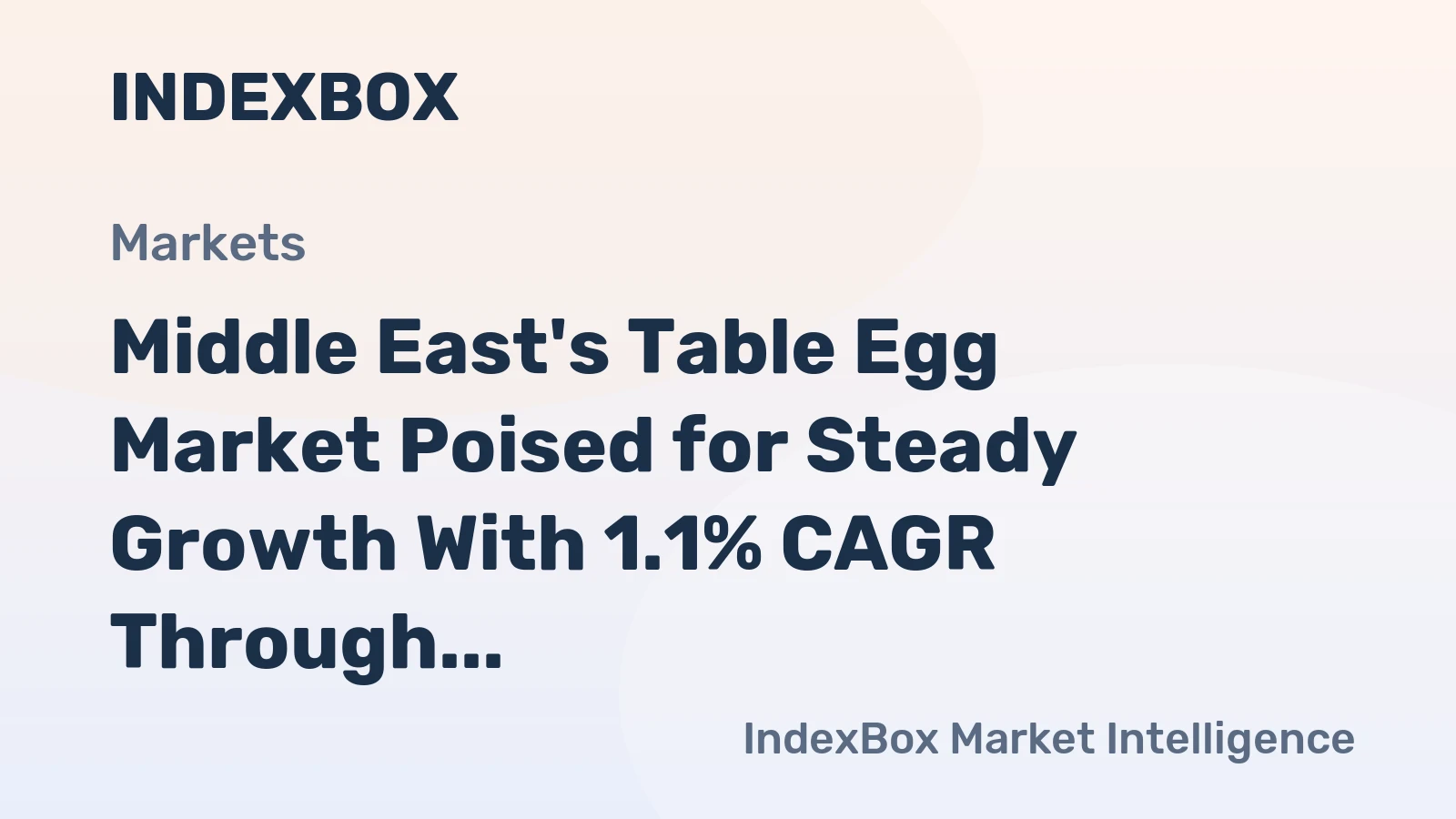 Middle East's Table Egg Market Poised for Steady Growth With 1.1% CAGR Through 2035