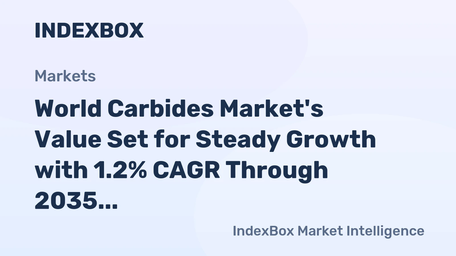 World Carbides Market's Value Set for Steady Growth with 1.2% CAGR Through 2035