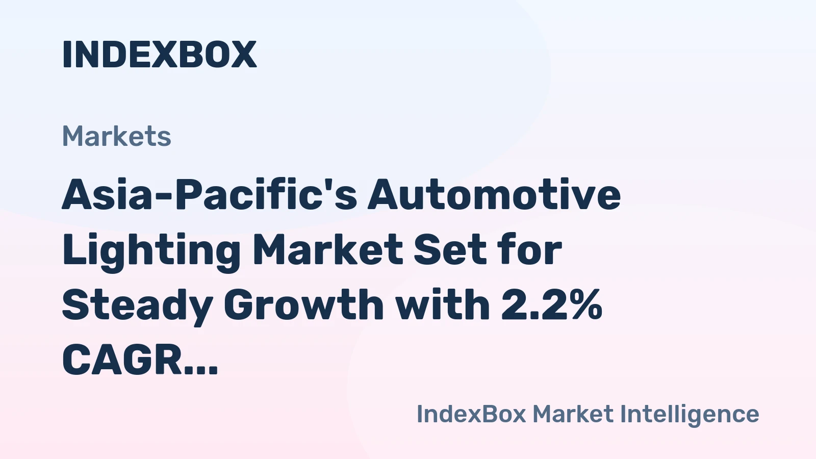 Asia-Pacific's Automotive Lighting Market Set for Steady Growth with 2.2% CAGR Through 2035