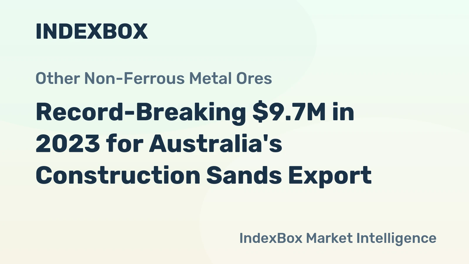 Record-Breaking $9.7M in 2023 for Australia's Construction Sands Export