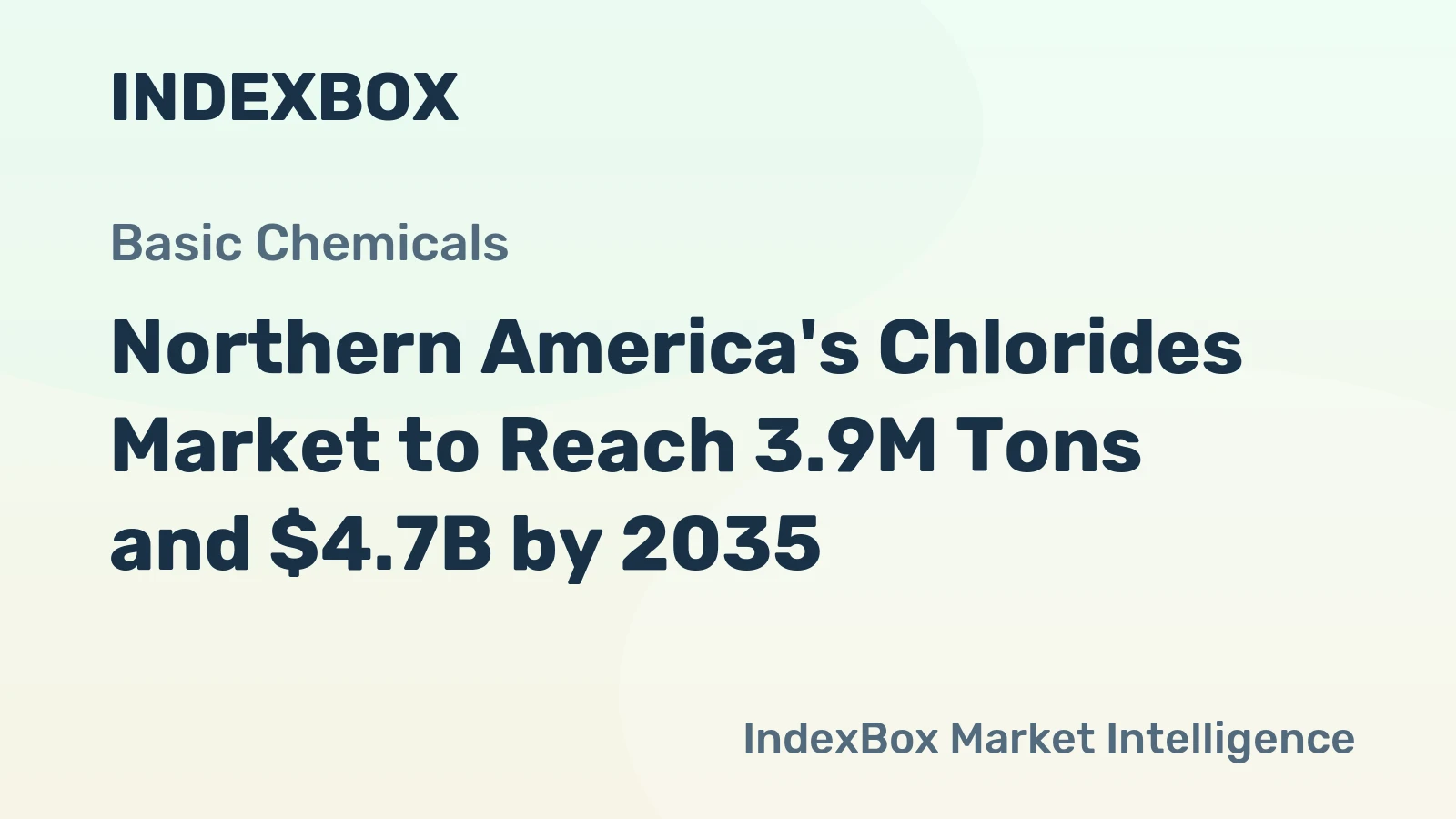 Northern America's Chlorides Market to Reach 3.9M Tons and $4.7B by 2035