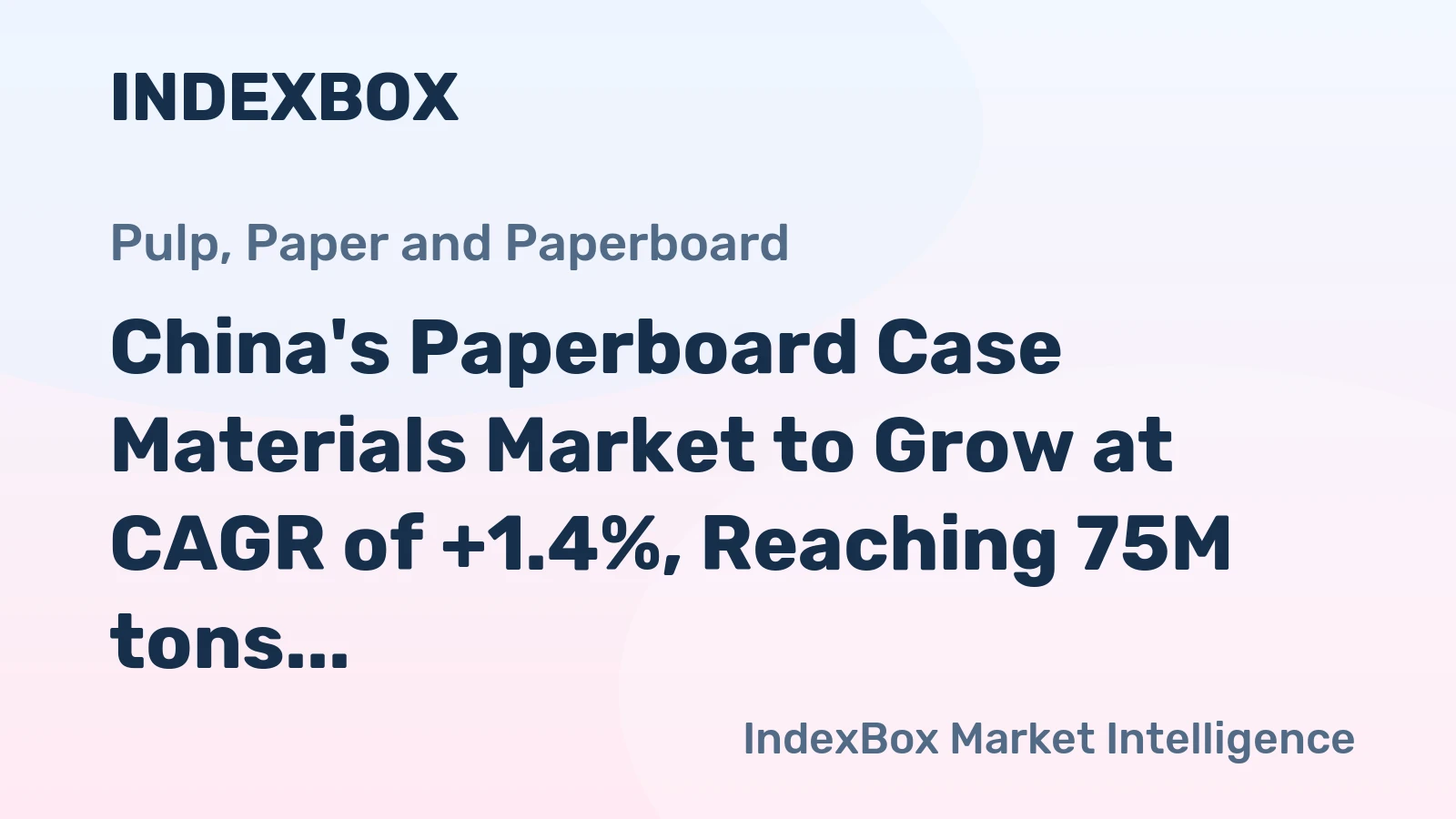 China's Paperboard Case Materials Market to Grow at CAGR of +1.4%, Reaching 75M tons by 2035