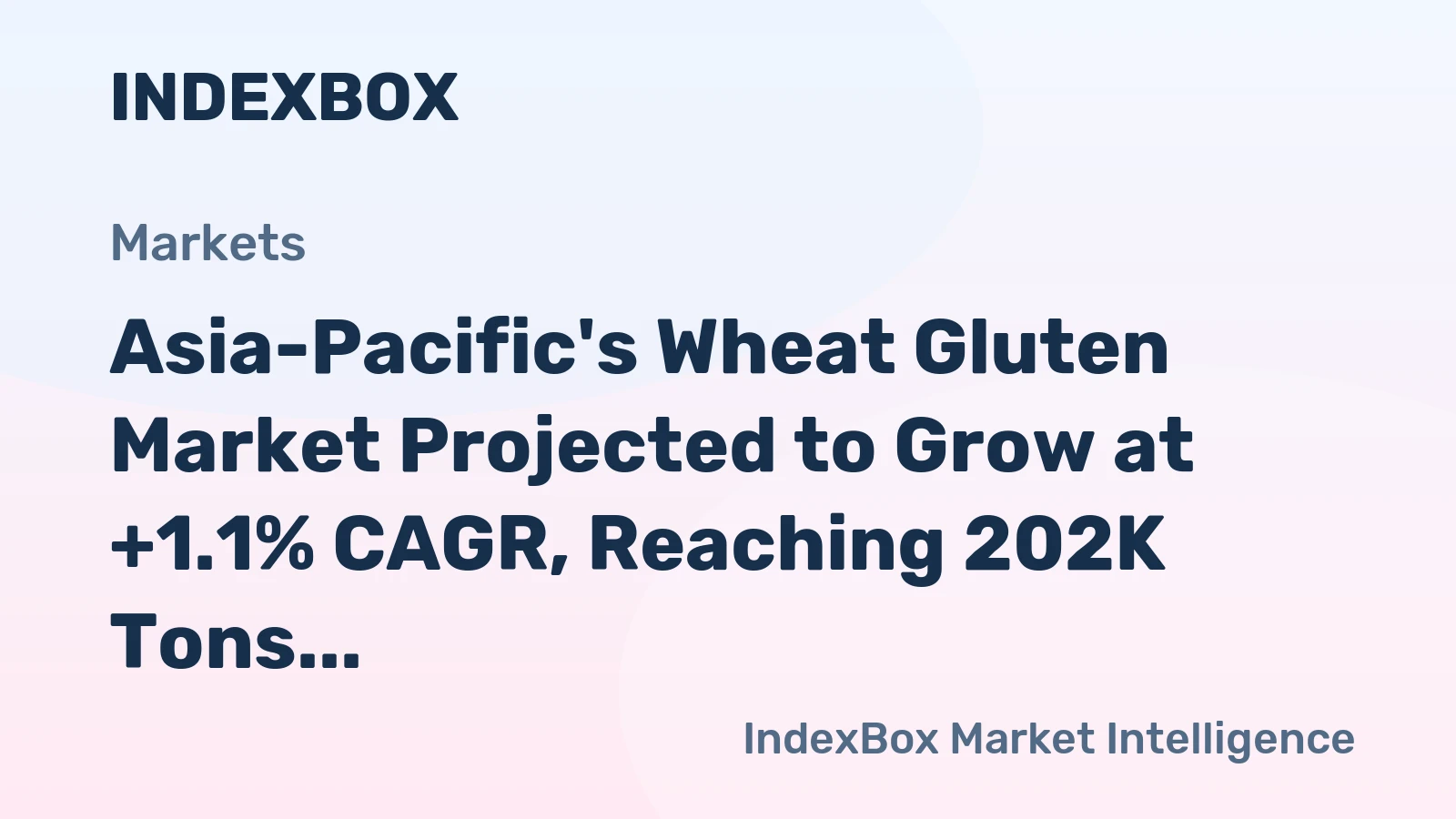 Asia-Pacific's Wheat Gluten Market Projected to Grow at +1.1% CAGR, Reaching 202K Tons by 2035