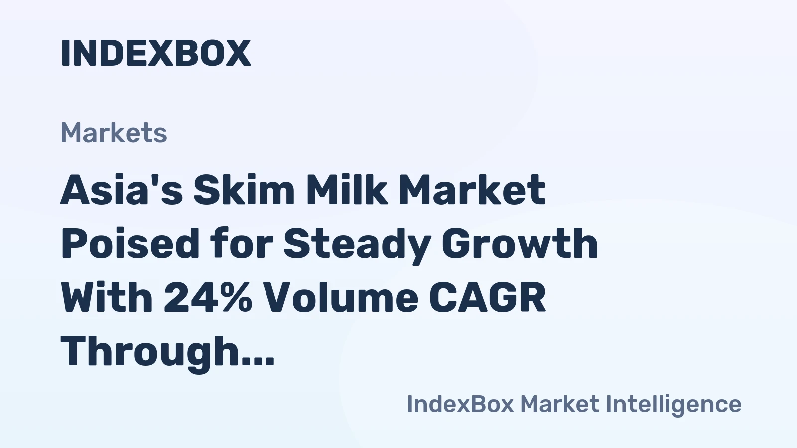 Asia's Skim Milk Market Poised for Steady Growth With 24% Volume CAGR Through 2035