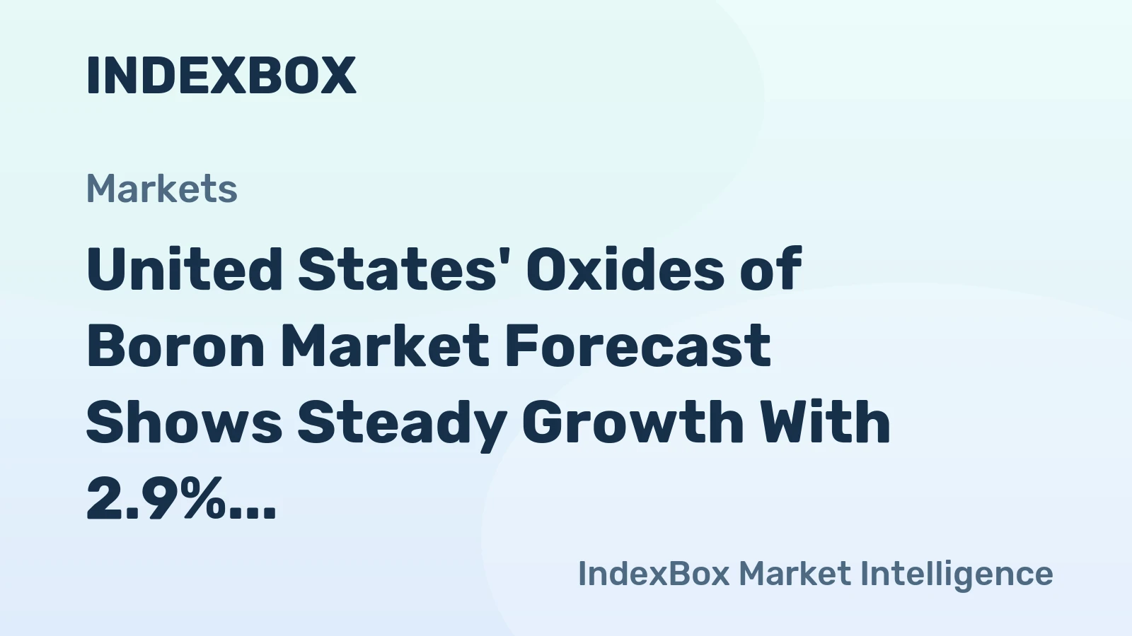 United States' Oxides of Boron Market Forecast Shows Steady Growth With 2.9% CAGR in Value