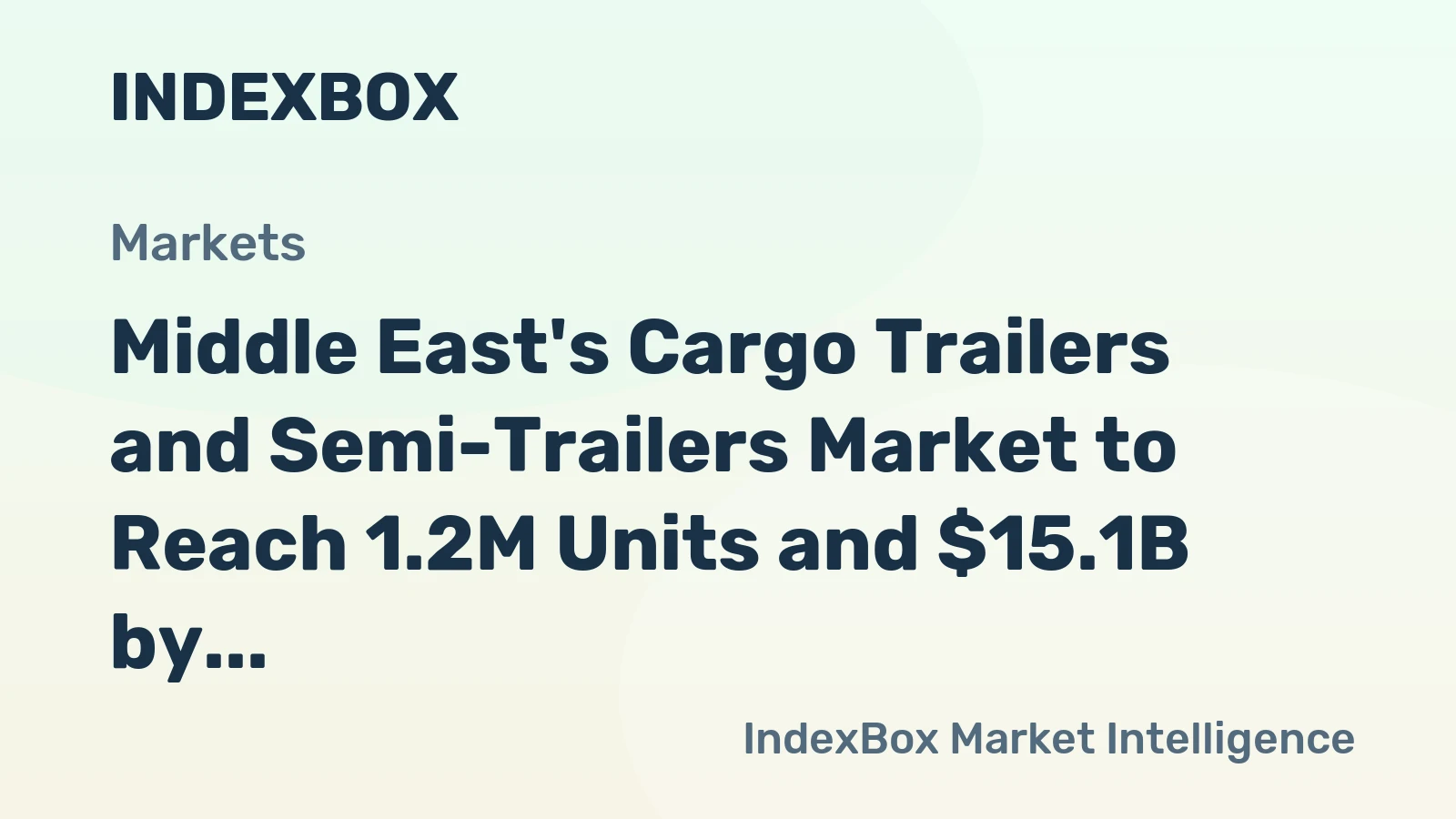 Middle East's Cargo Trailers and Semi-Trailers Market to Reach 1.2M Units and $15.1B by 2035, Driven by Increasing Demand