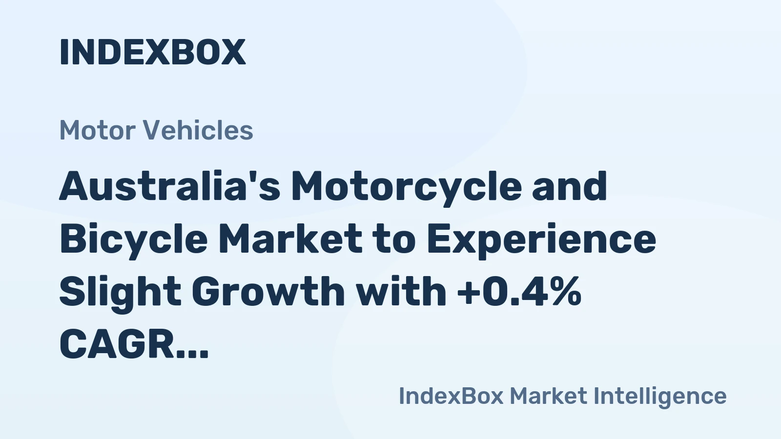 Australia's Motorcycle and Bicycle Market to Experience Slight Growth with +0.4% CAGR