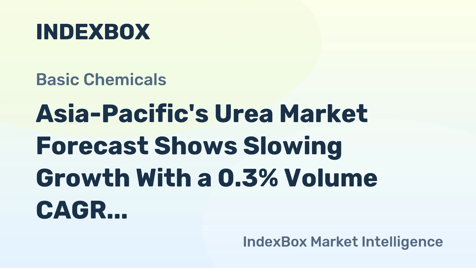 Asia-Pacific's Urea Market Forecast Shows Slowing Growth With a 0.3% Volume CAGR Through 2035
