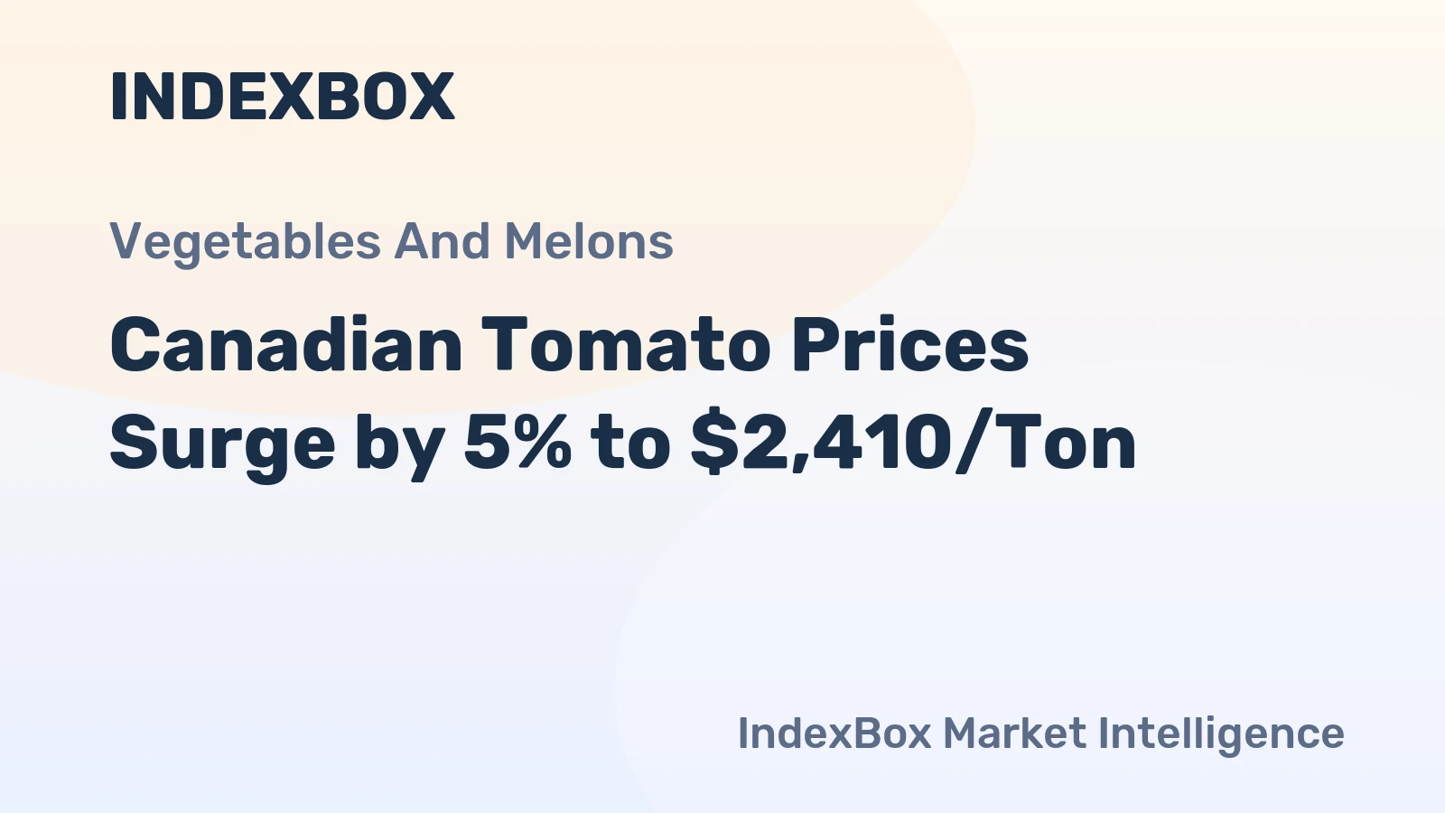 Canadian Tomato Prices Surge by 5% to $2,410/Ton