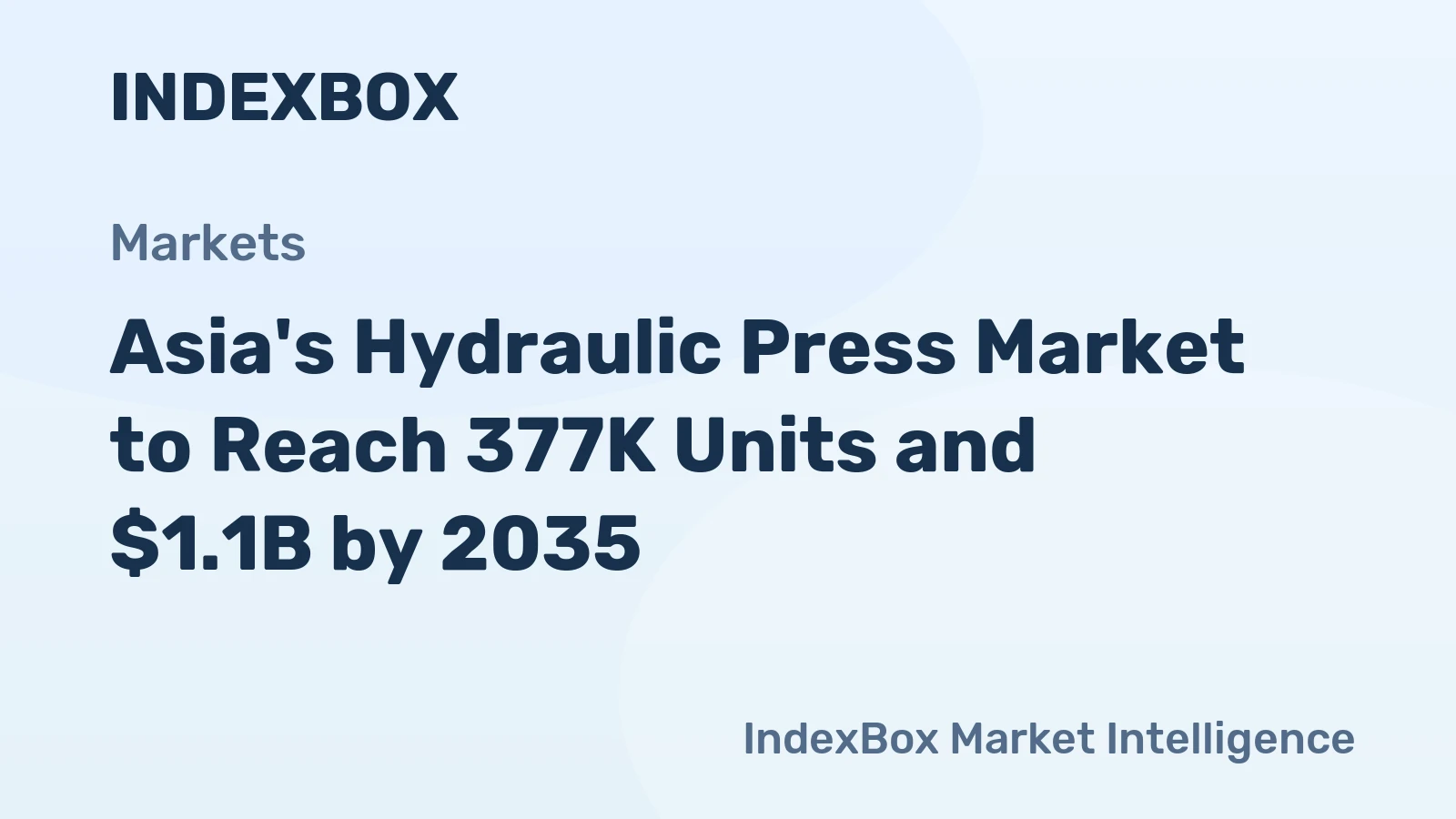 Asia's Hydraulic Press Market to Reach 377K Units and $1.1B by 2035