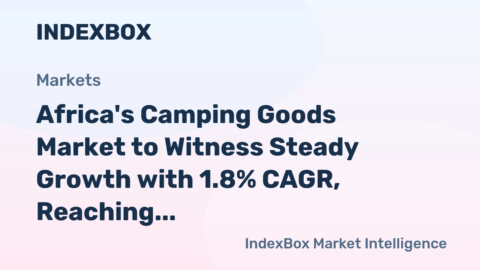 Africa's Camping Goods Market to Witness Steady Growth with 1.8% CAGR, Reaching $1.4B by 2035
