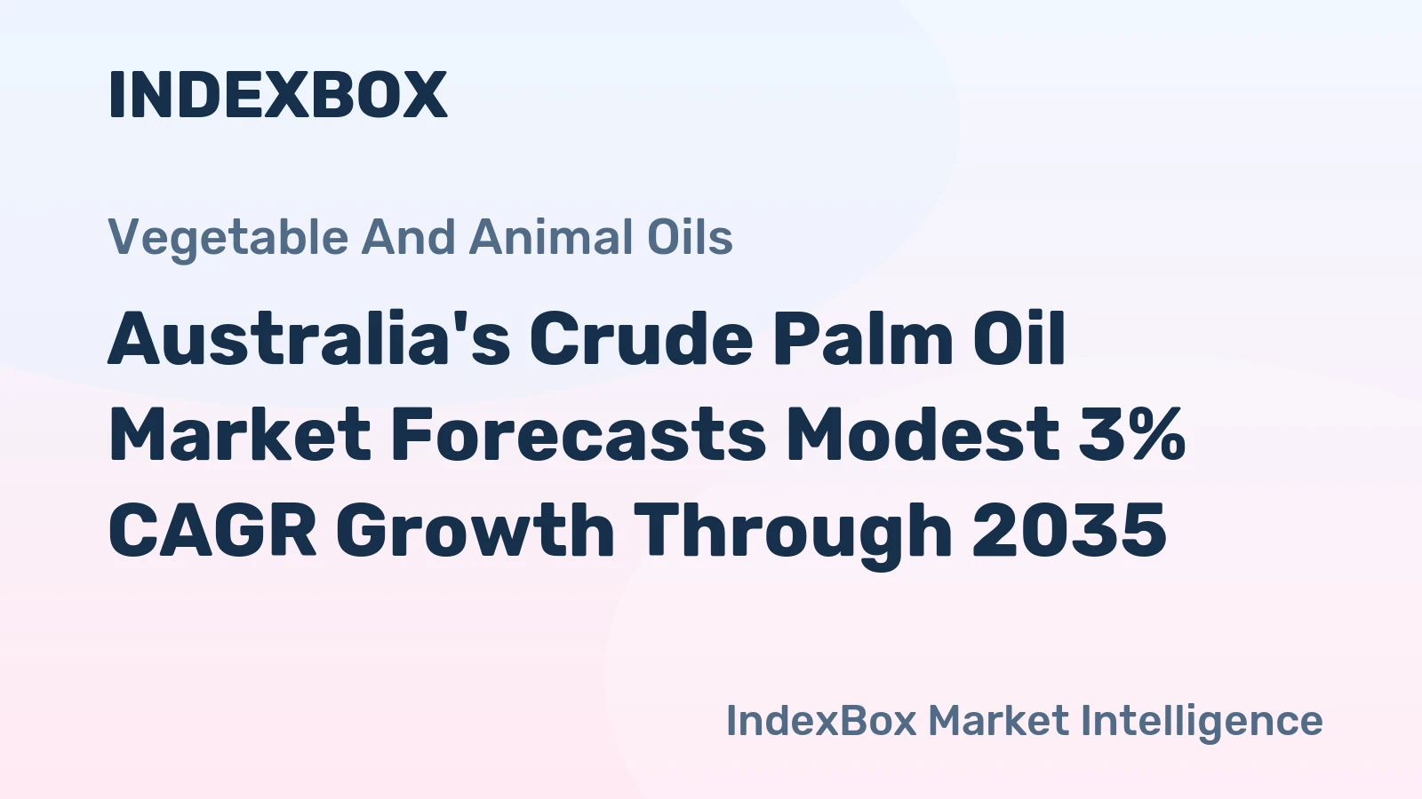 Australia's Crude Palm Oil Market Forecasts Modest 3% CAGR Growth Through 2035