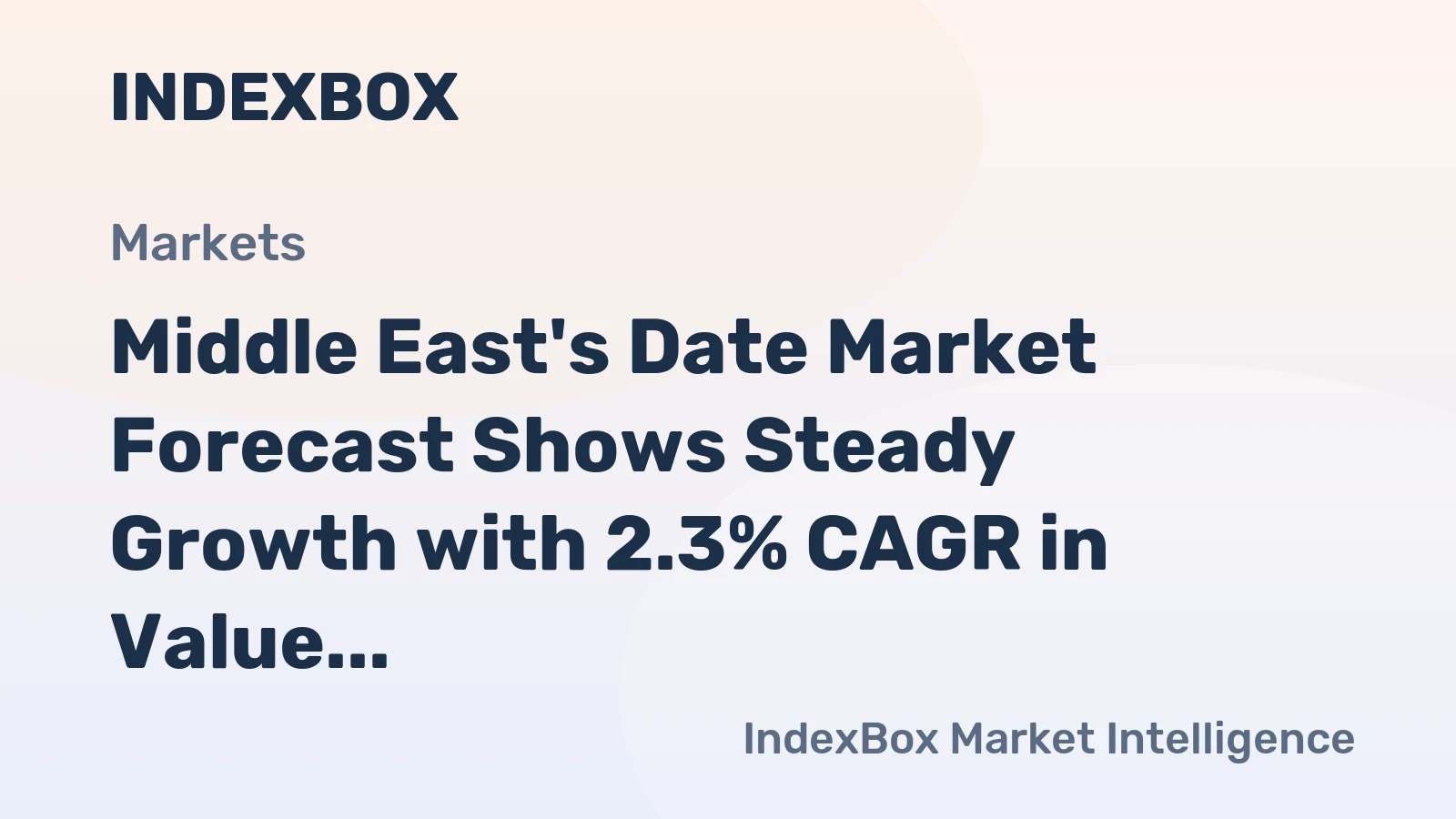 Middle East's Date Market Forecast Shows Steady Growth with 2.3% CAGR in Value