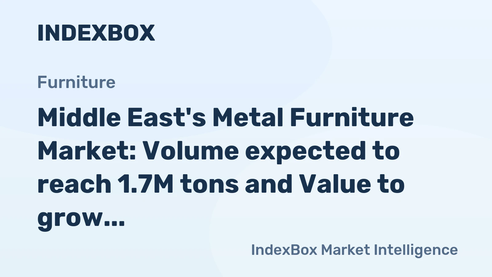 Middle East's Metal Furniture Market: Volume expected to reach 1.7M tons and Value to grow to $5.8B by 2035