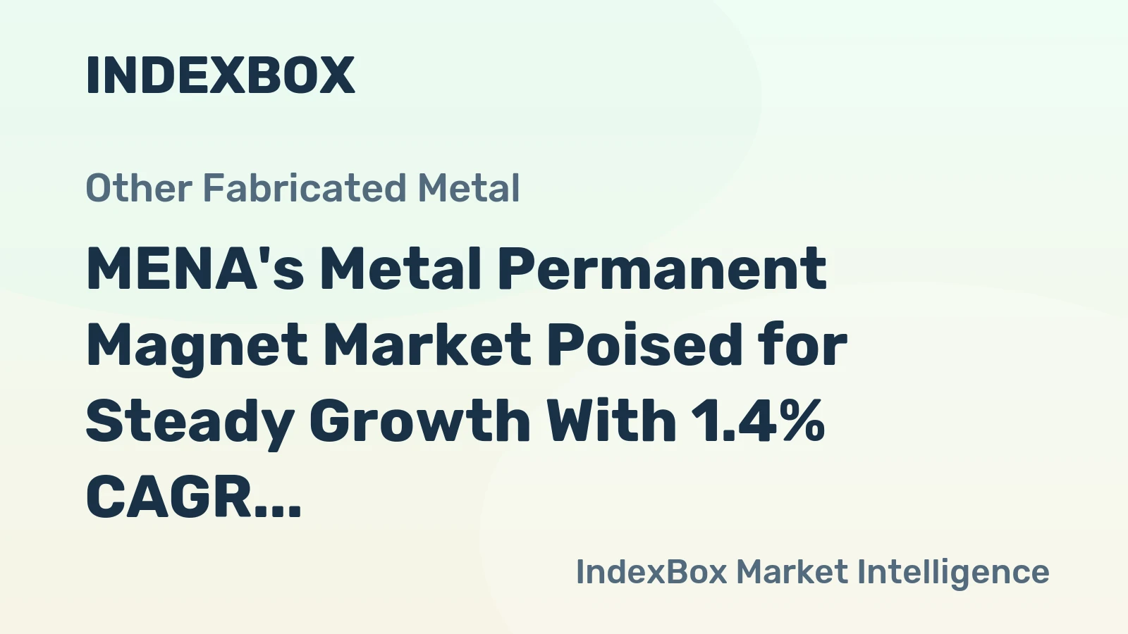 MENA's Metal Permanent Magnet Market Poised for Steady Growth With 1.4% CAGR Through 2035
