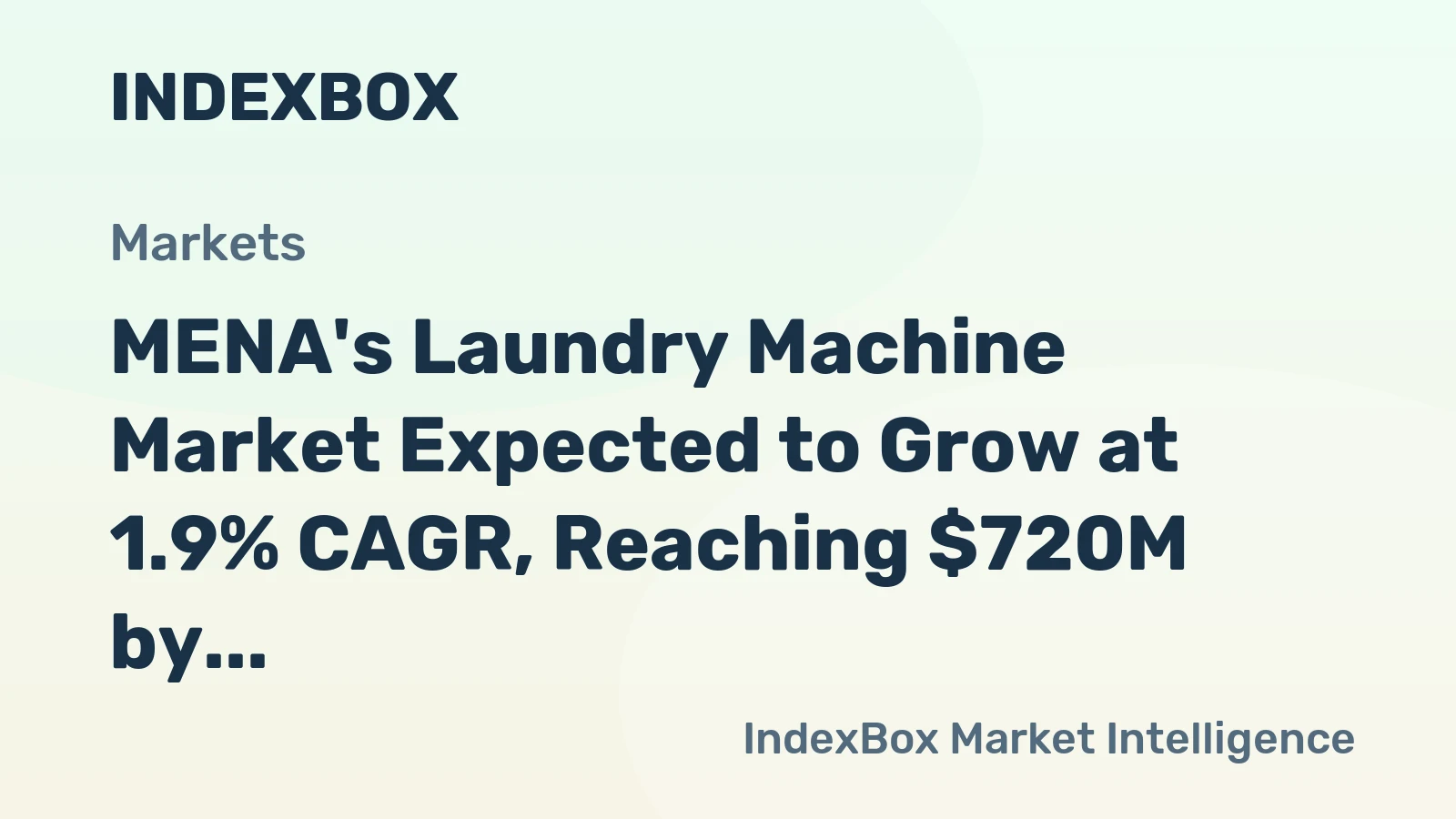 MENA's Laundry Machine Market Expected to Grow at 1.9% CAGR, Reaching $720M by 2035