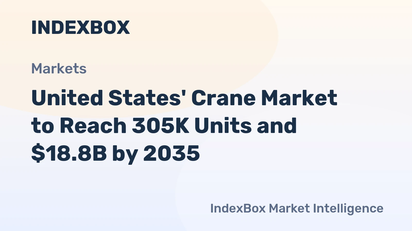 United States' Crane Market to Reach 305K Units and $18.8B by 2035
