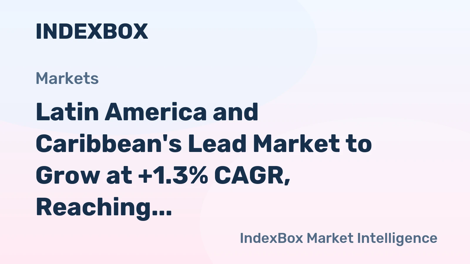 Latin America and Caribbean's Lead Market to Grow at +1.3% CAGR, Reaching $2.9B by 2035