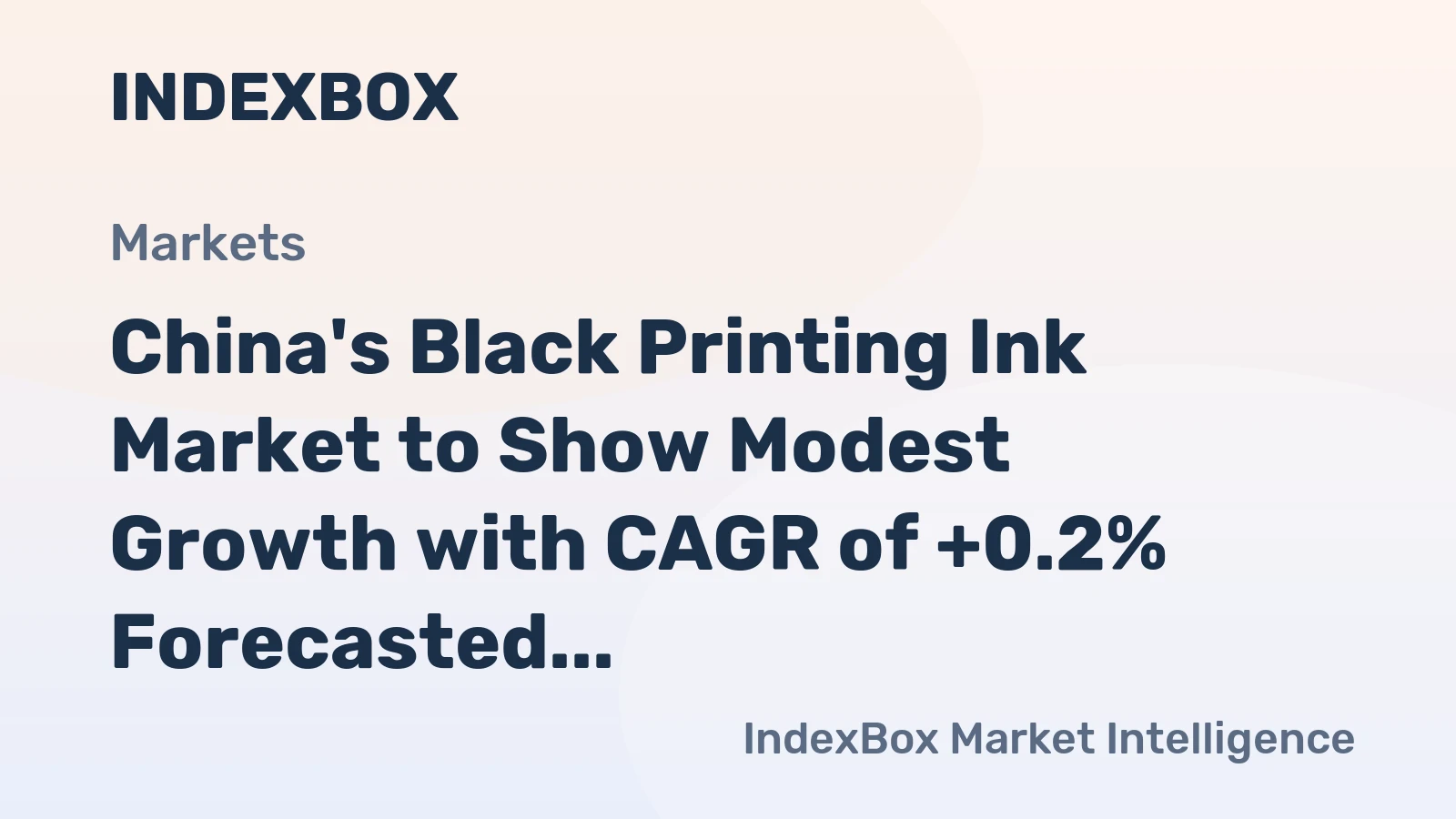 China's Black Printing Ink Market to Show Modest Growth with CAGR of +0.2% Forecasted for 2024-2035