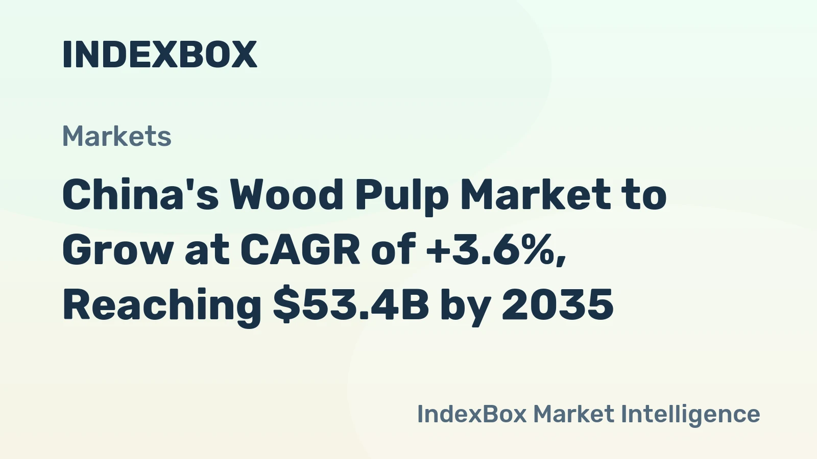 China's Wood Pulp Market to Grow at CAGR of +3.6%, Reaching $53.4B by 2035