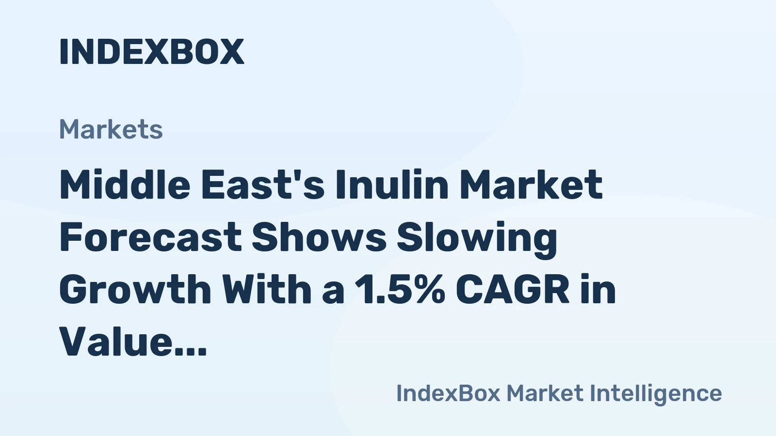Middle East's Inulin Market Forecast Shows Slowing Growth With a 1.5% CAGR in Value Through 2035