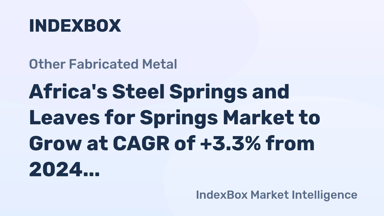 Africa's Steel Springs and Leaves for Springs Market to Grow at CAGR of +3.3% from 2024 to 2035, Reaching 5.8M Tons