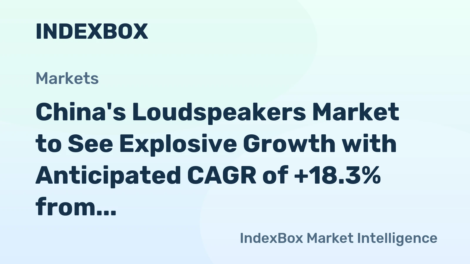 China's Loudspeakers Market to See Explosive Growth with Anticipated CAGR of +18.3% from 2024 to 2035, Reaching 3.7B Units